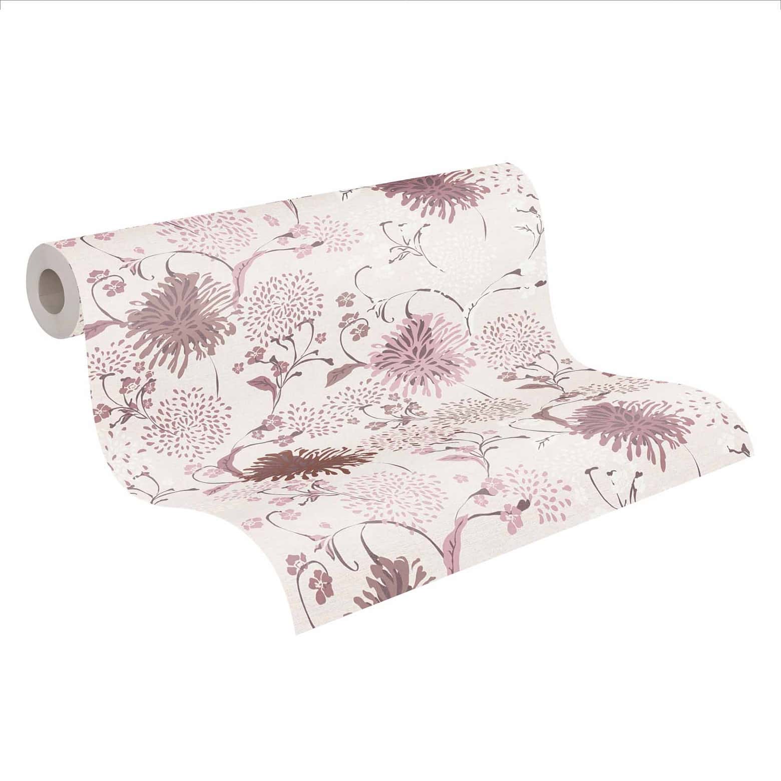 bloemen behang abstract wit paars - bloemen behang - natuurlijk ...