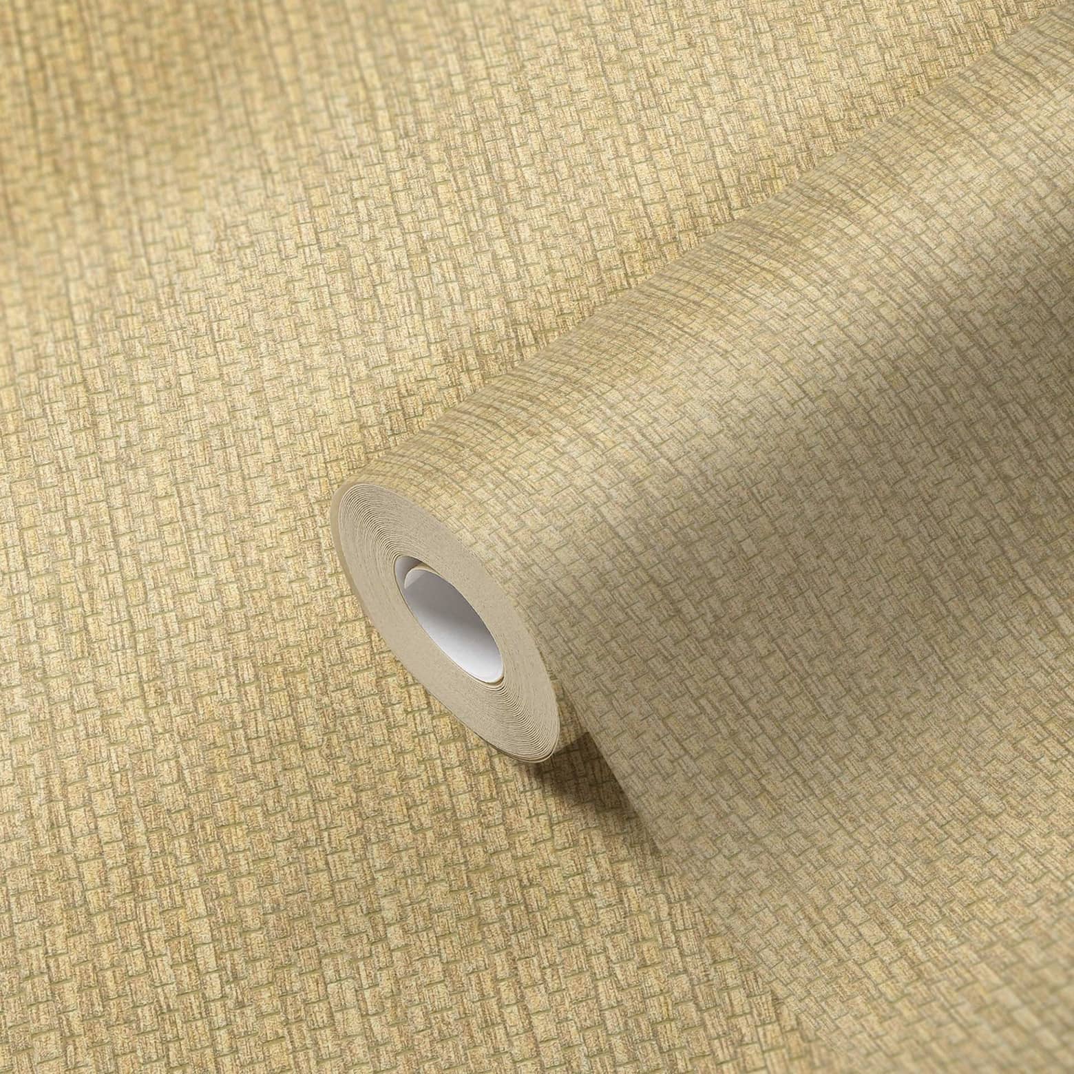 Woven wallpaper in beige with light structure Hygge non-woven wallpaper ...
