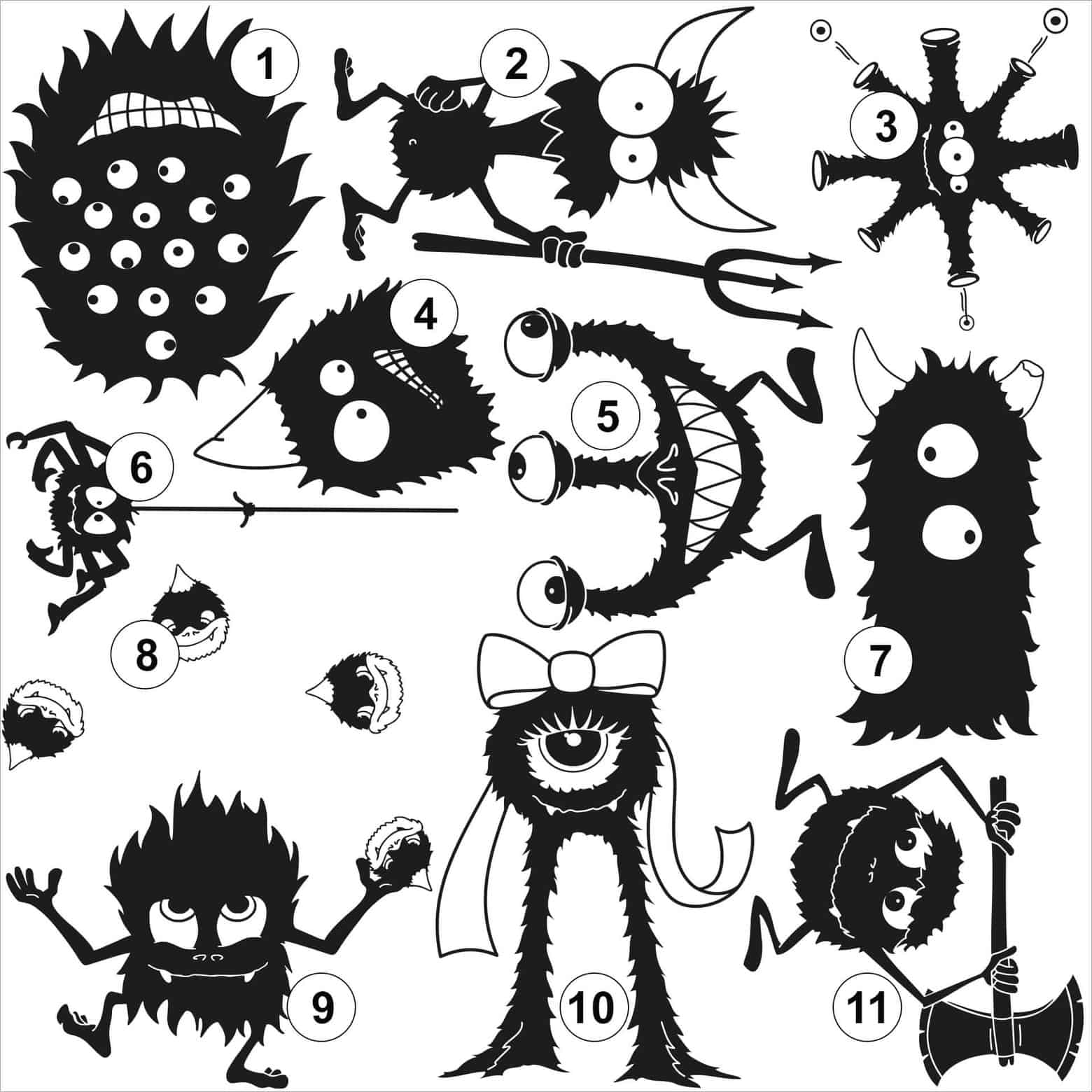 Monsters Set Wall stickers | wall-art.com