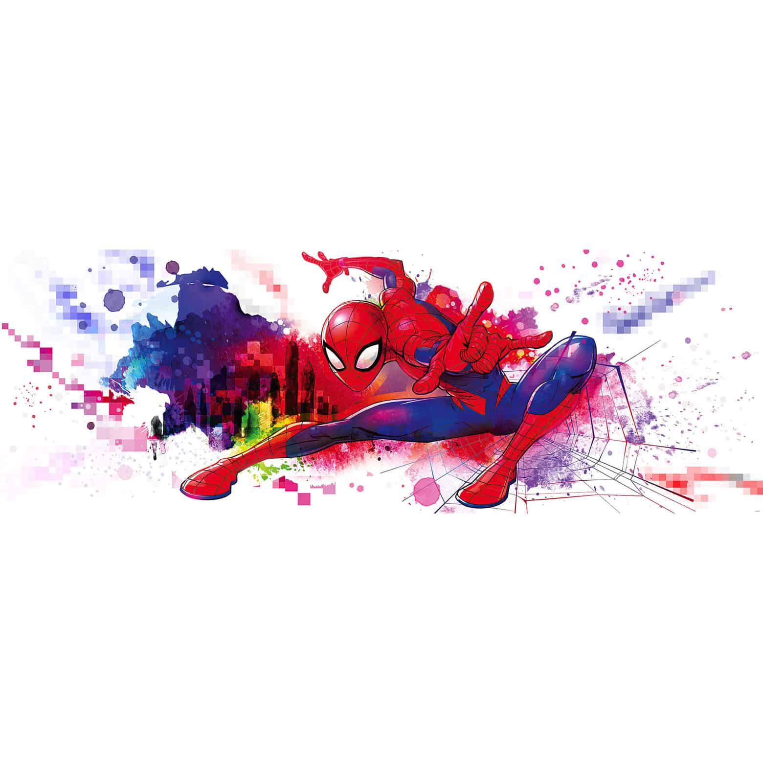 Papier peint - Spider-Man Graffiti Art - 368 x 127 cm | wall-art.fr