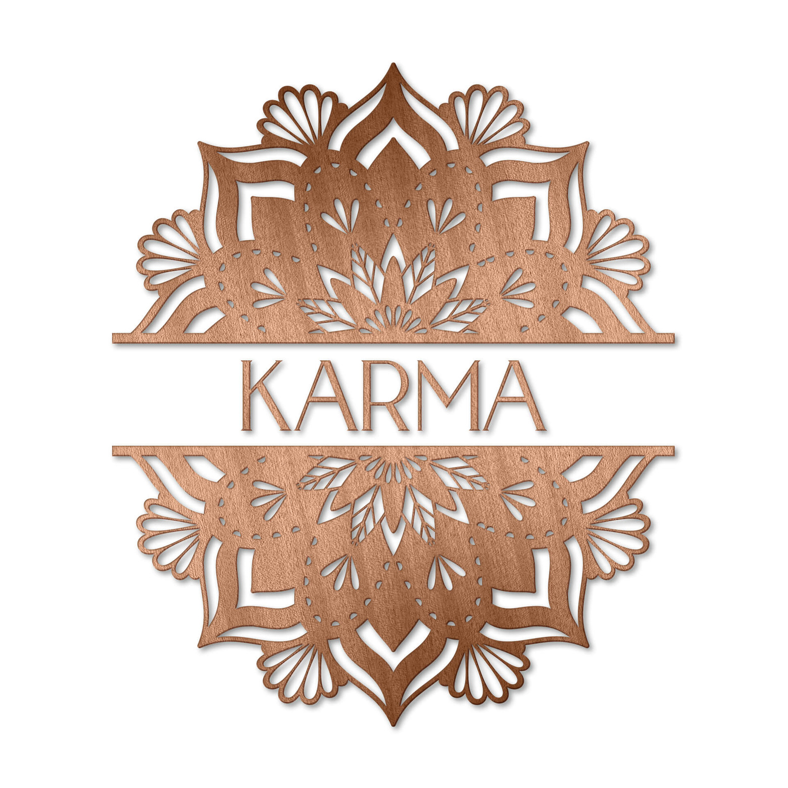 Holzdeko Mahagoni - Mandala Karma | wall-art.de