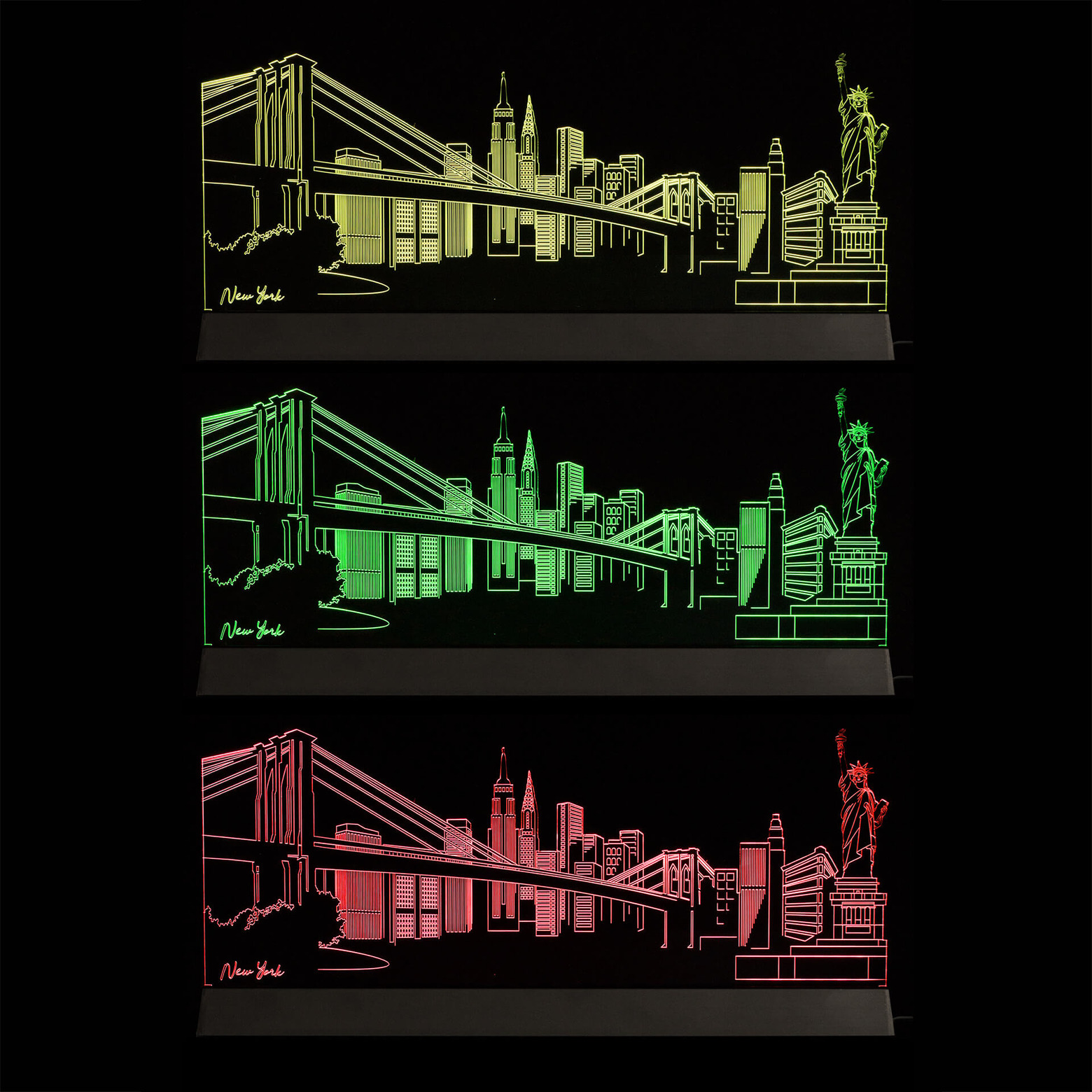 LED Skyline New York | wall-art.nl