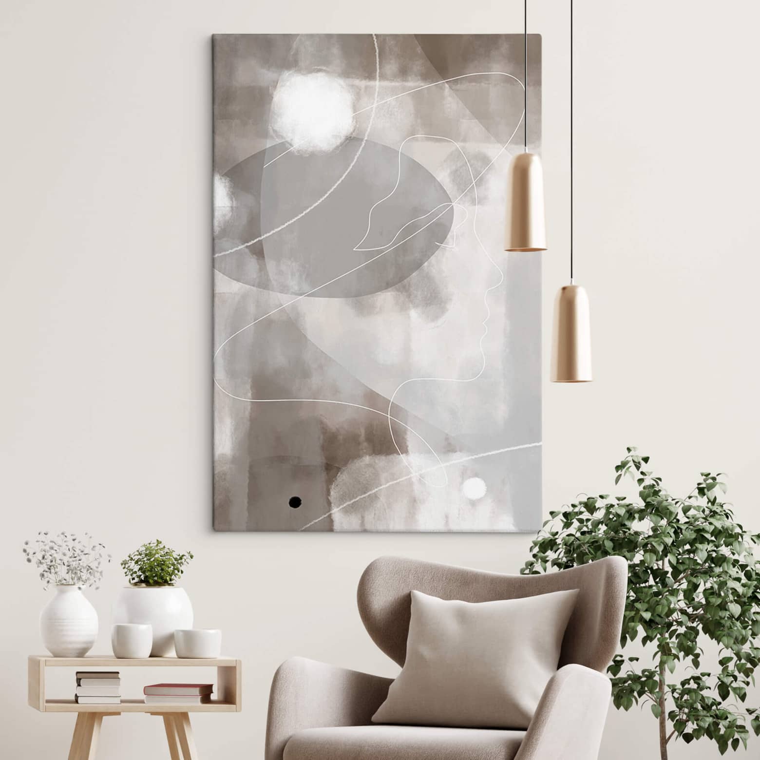 Leinwandbild 1X Studio - Line Art Frauen Portrait | wall-art.de