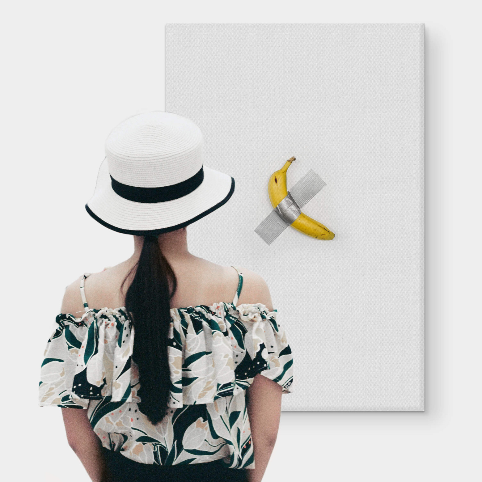 Tableau sur toile - Banane scotchée | wall-art.fr