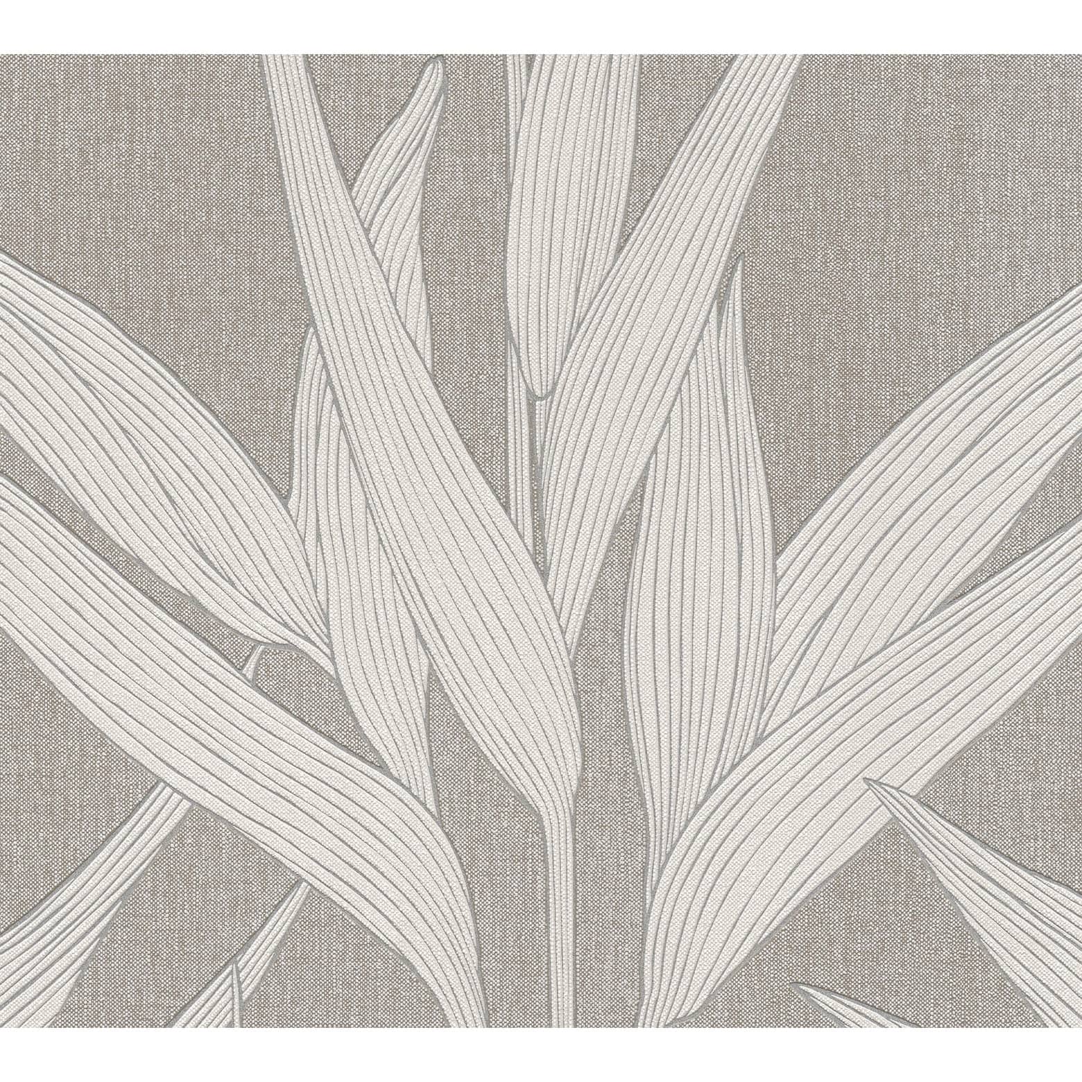 Hygge floral wallpaper in brown and cream structured non-woven ...