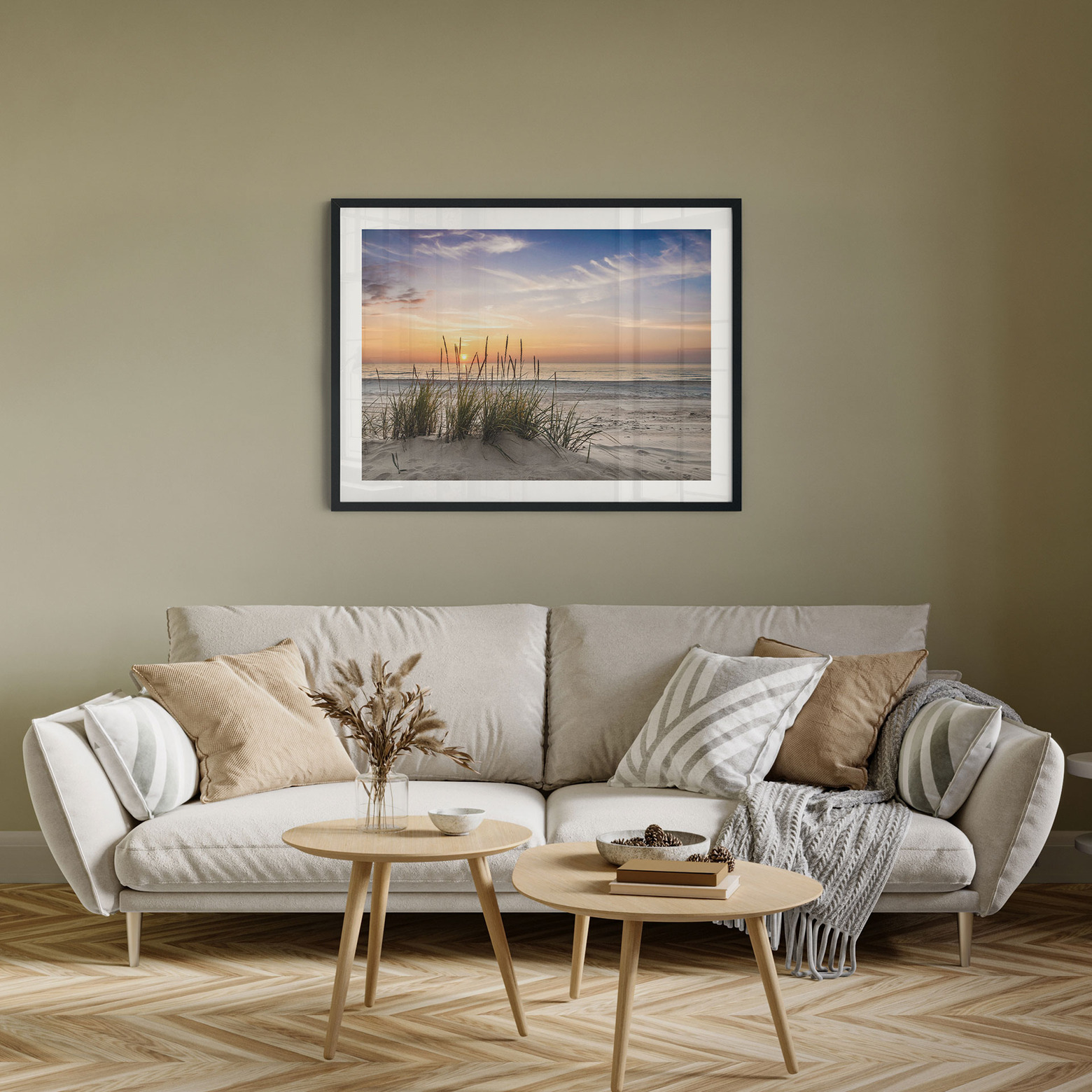 Plakat Klitter ved solnedgang | wall-art.dk