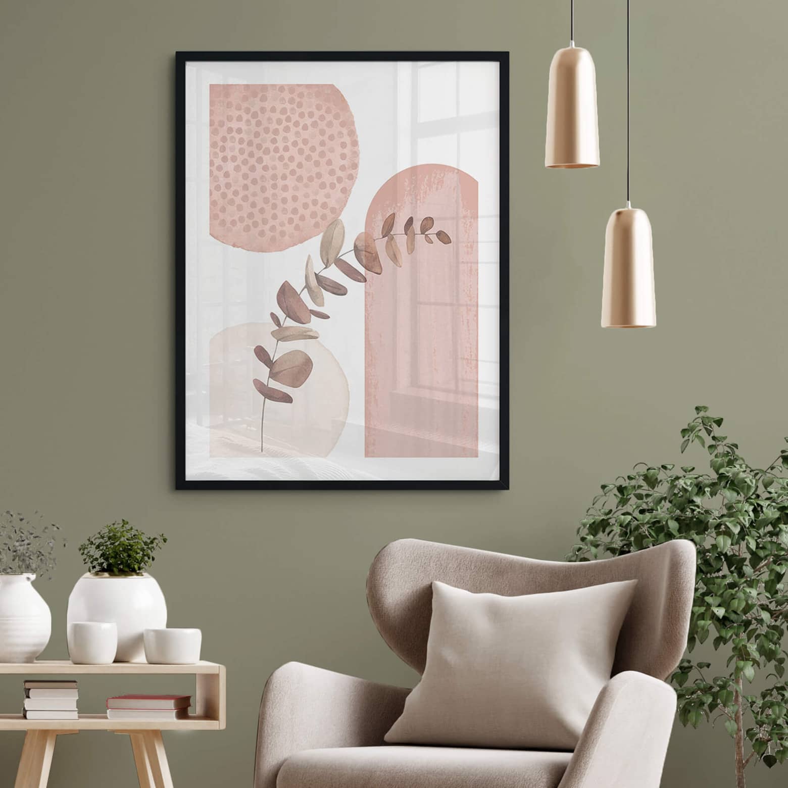 Poster Abstrakt - Moss - Boho in Rosa | wall-art.de