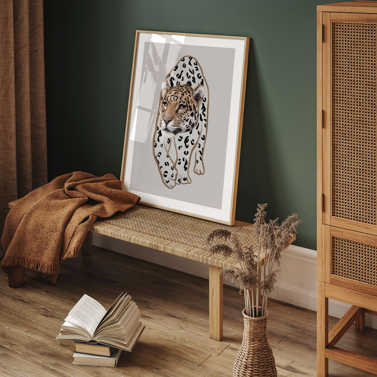 Poster Leopard illustration - Roberg | wall-art.com