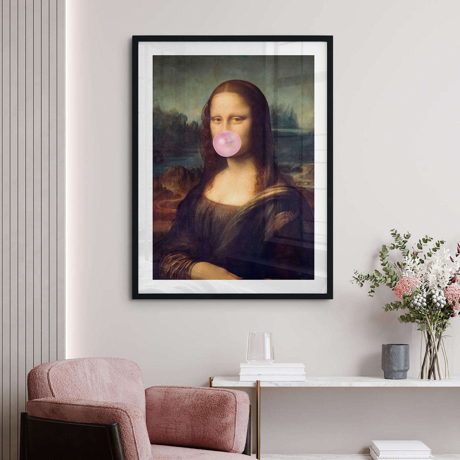 Poster Taudalpoi - Mona Lisa Eating Gum | wall-art.nl