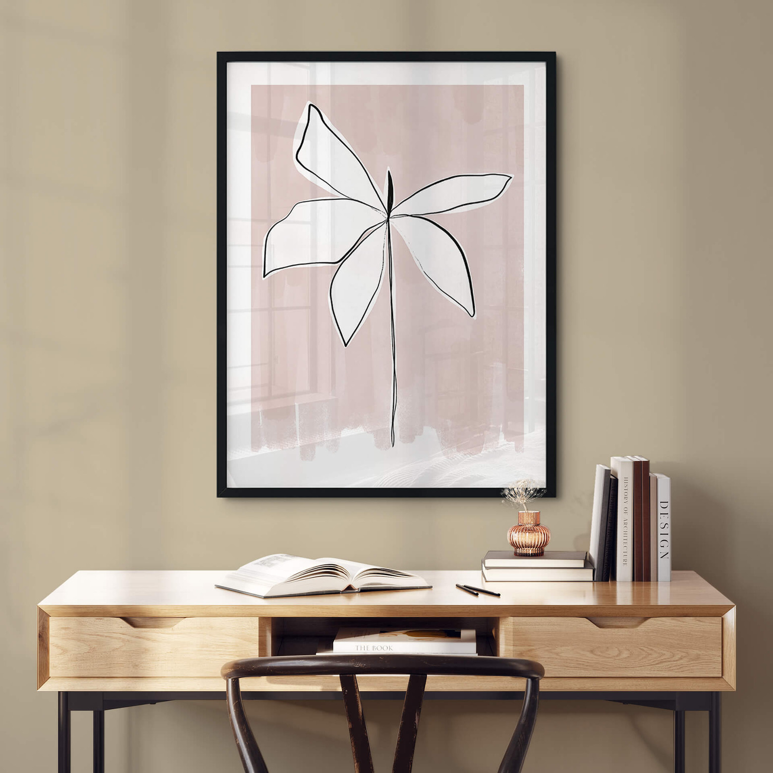 Poster uplusmestudio - Line Art - Das verlorene Blütenblatt | wall-art.de