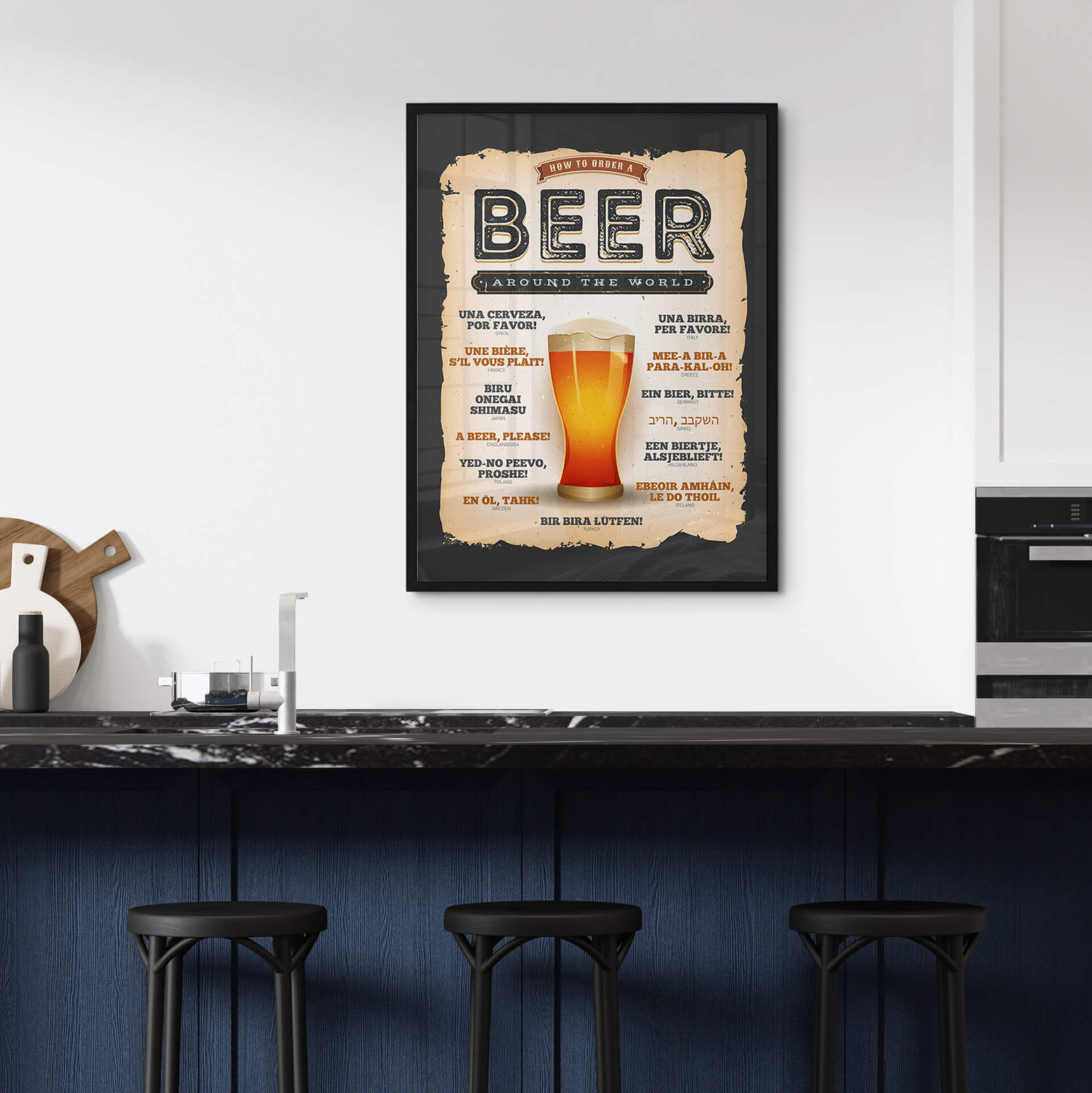 Poster How to order a beer around the world | wall-art.de