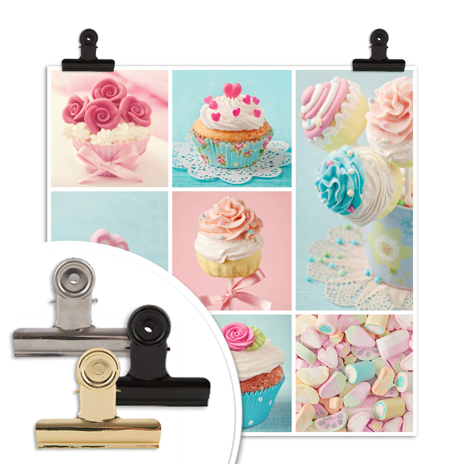 Poster - Cupcake-Collage | wall-art.fr