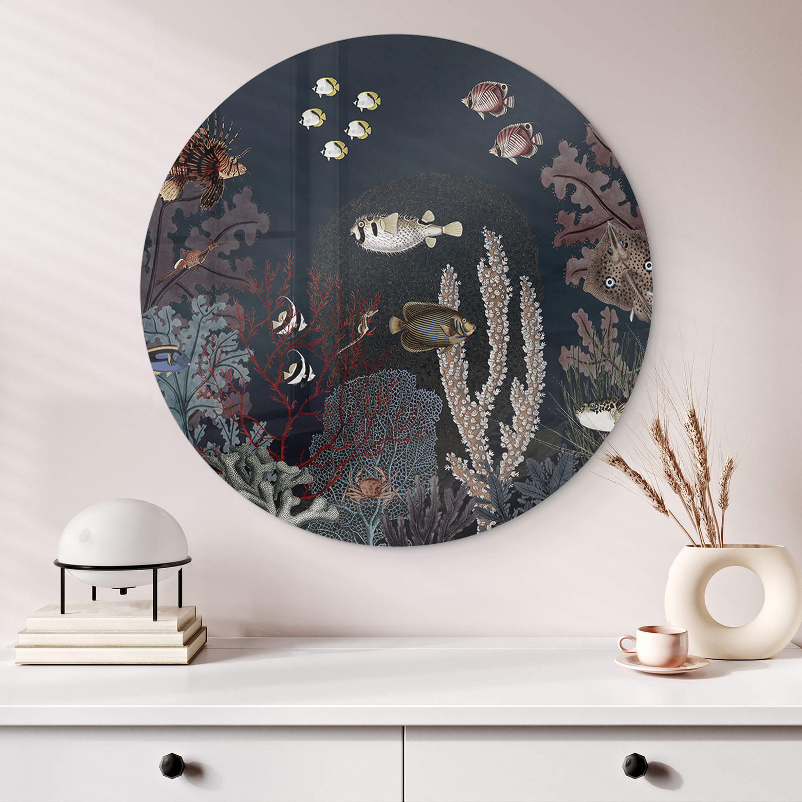 Glasbild Sir Edward - Tief im Ozean - Rund | wall-art.de