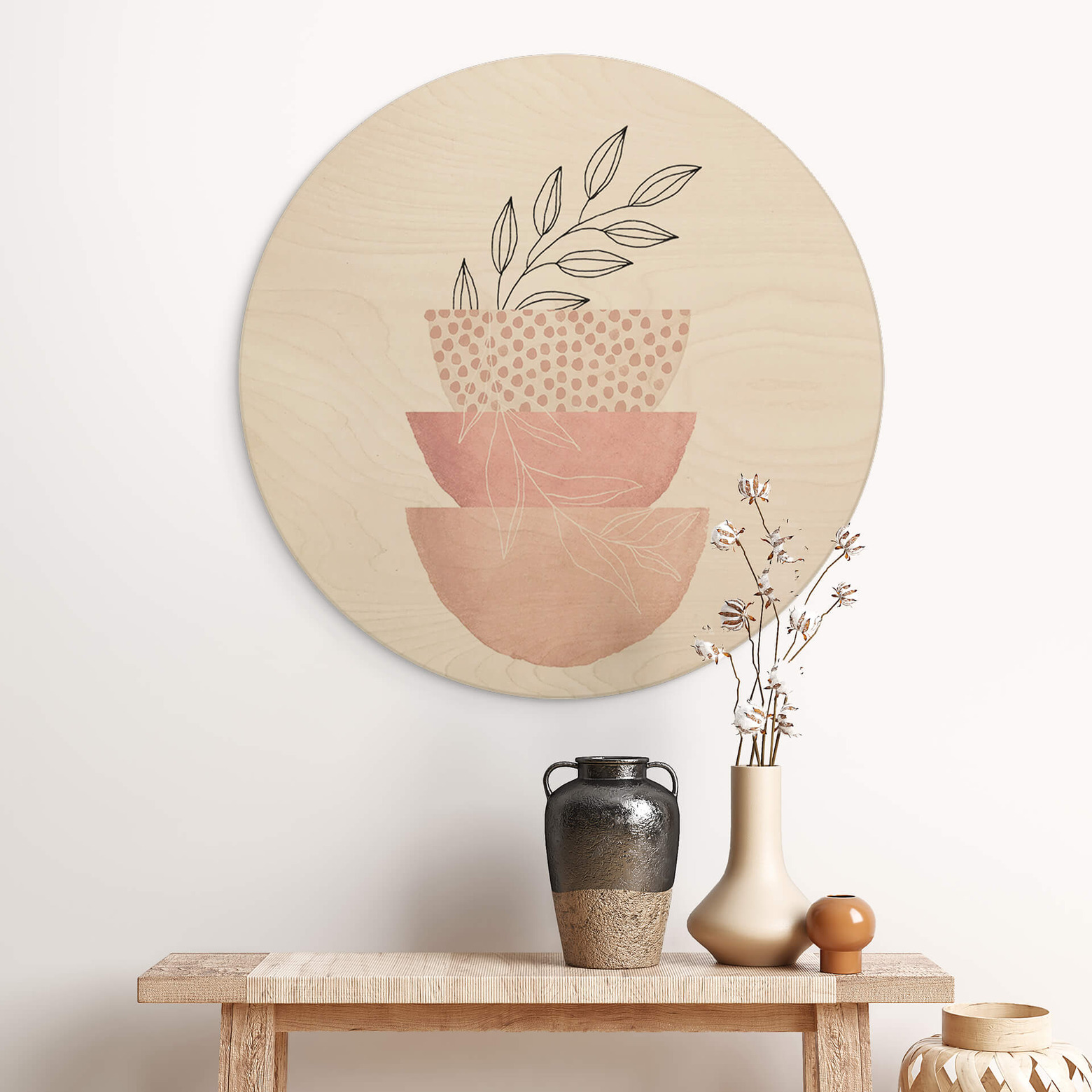 Tableau sur bois rond Moss - Beauty of Nature | wall-art.fr
