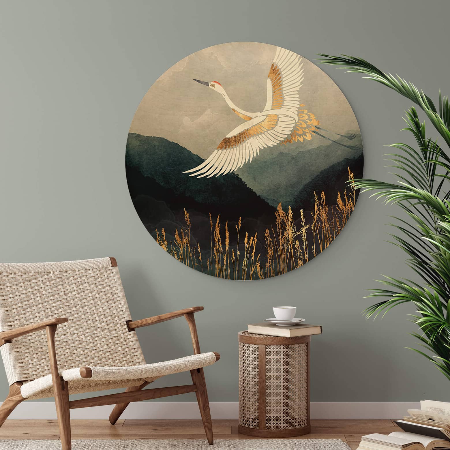 Tableau sur bois rond SpaceFrog Designs - Élégance | wall-art.fr