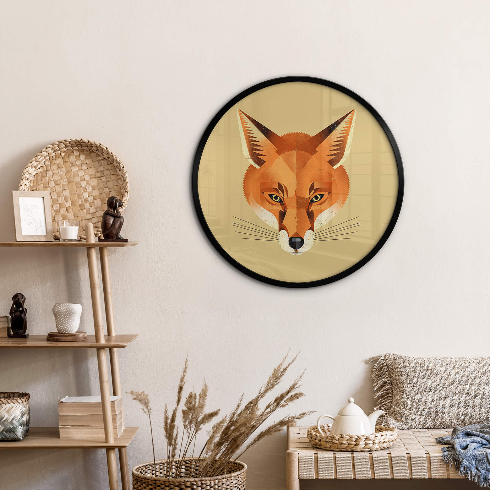Poster Fuchs - Rund - Braun | wall-art.de