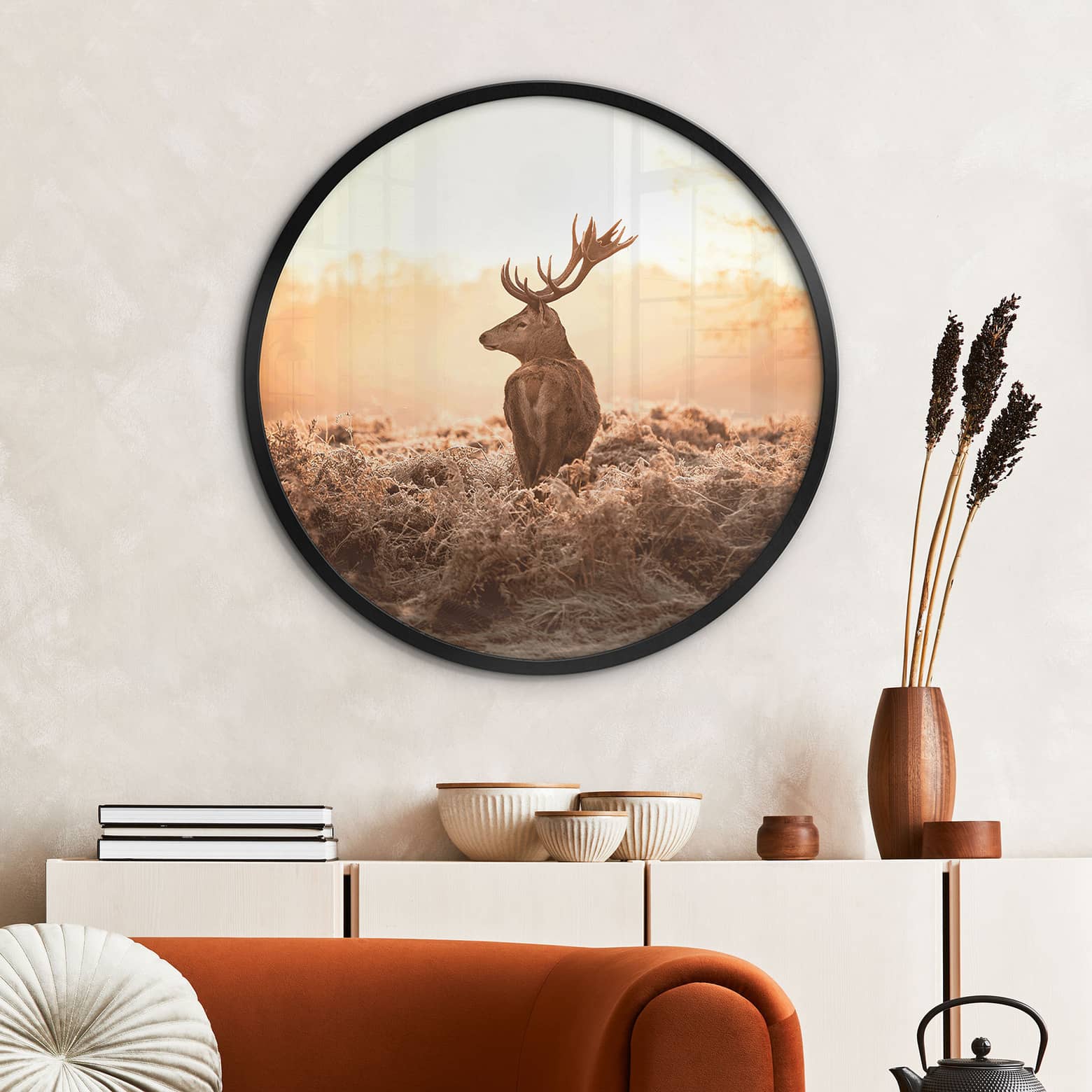 Poster Majestätischer Hirsch - Rund | wall-art.de