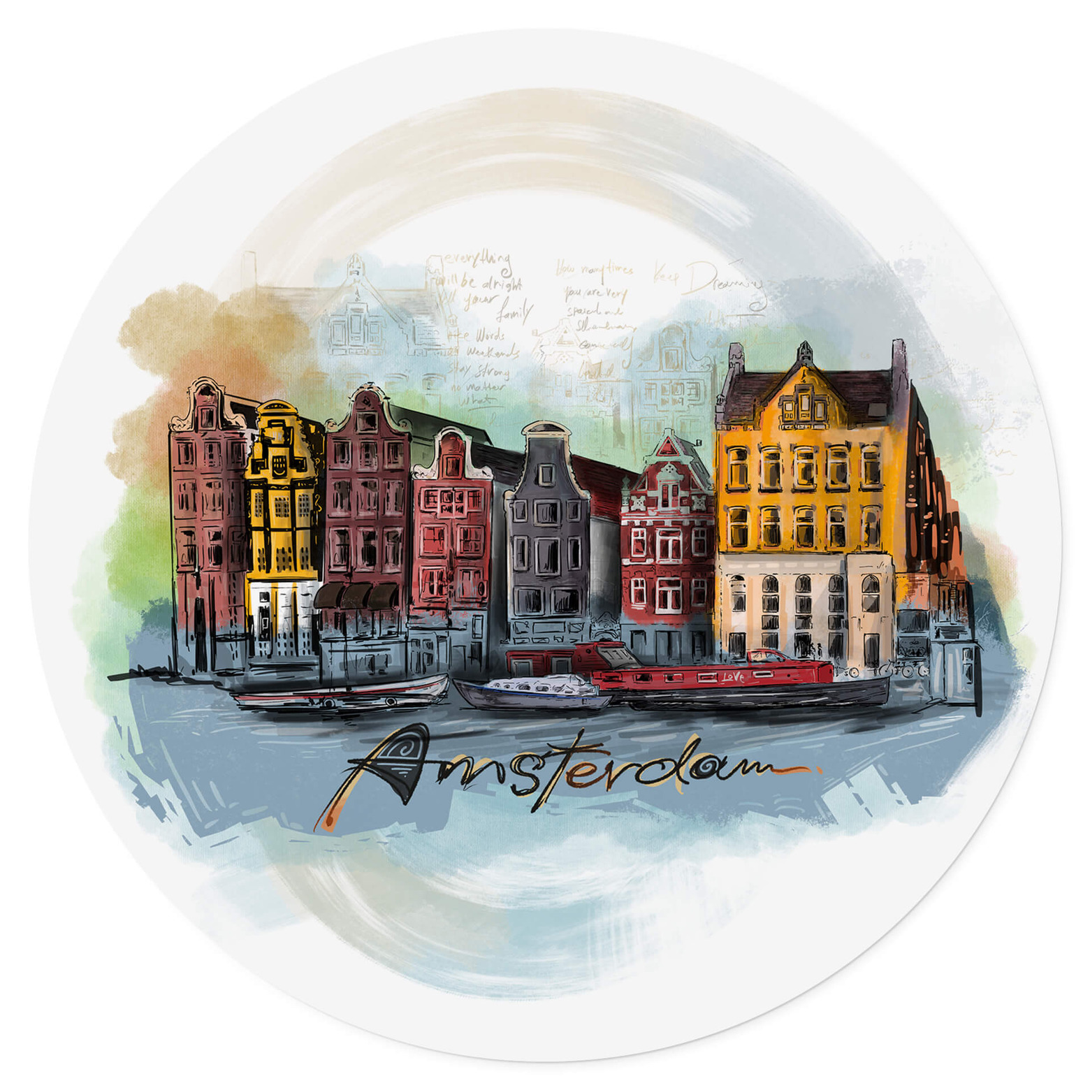 Sticker Mural Love your City - Amsterdam | wall-art.fr