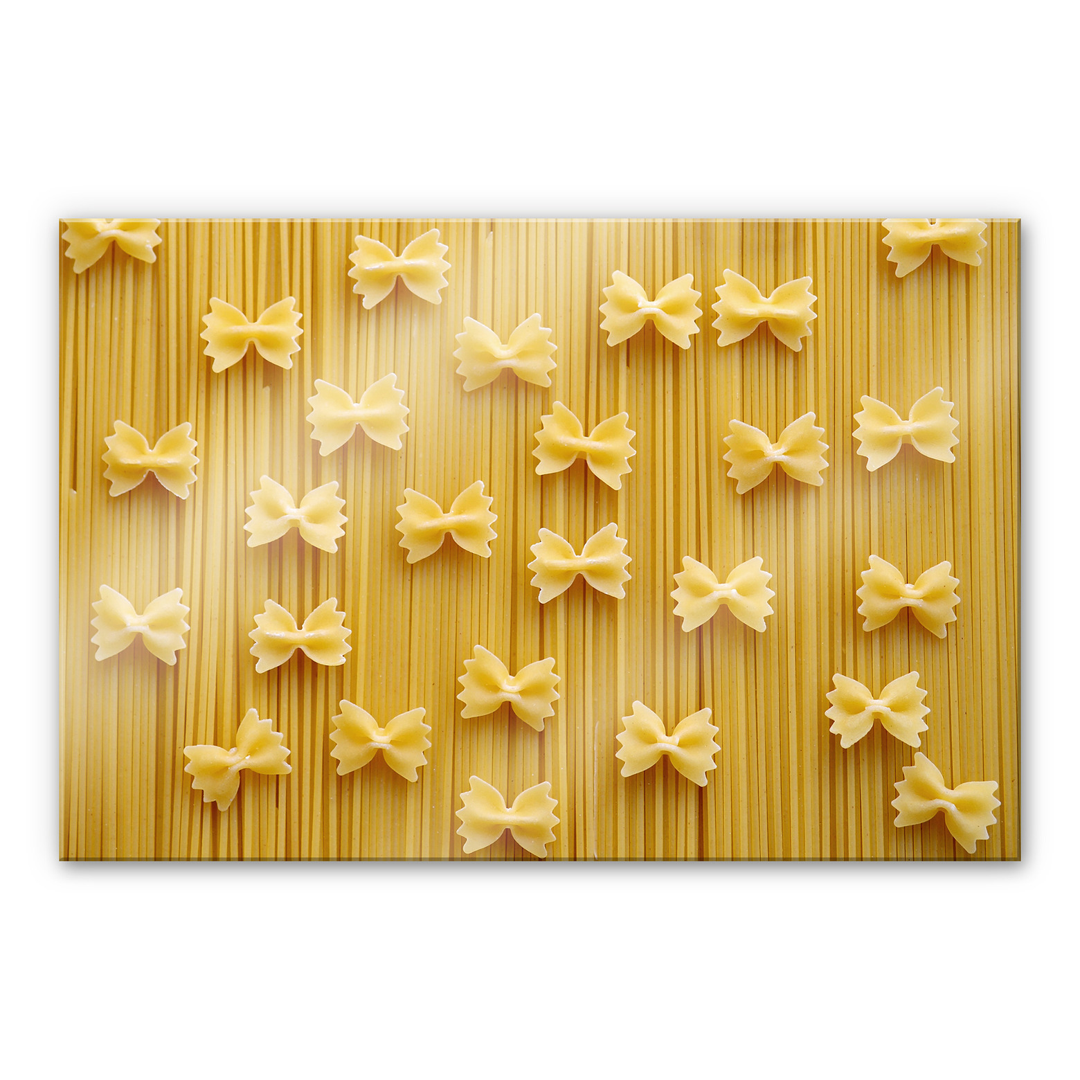 Spatscherm Spaghetti met Pasta Vlindertjes | wall-art.nl