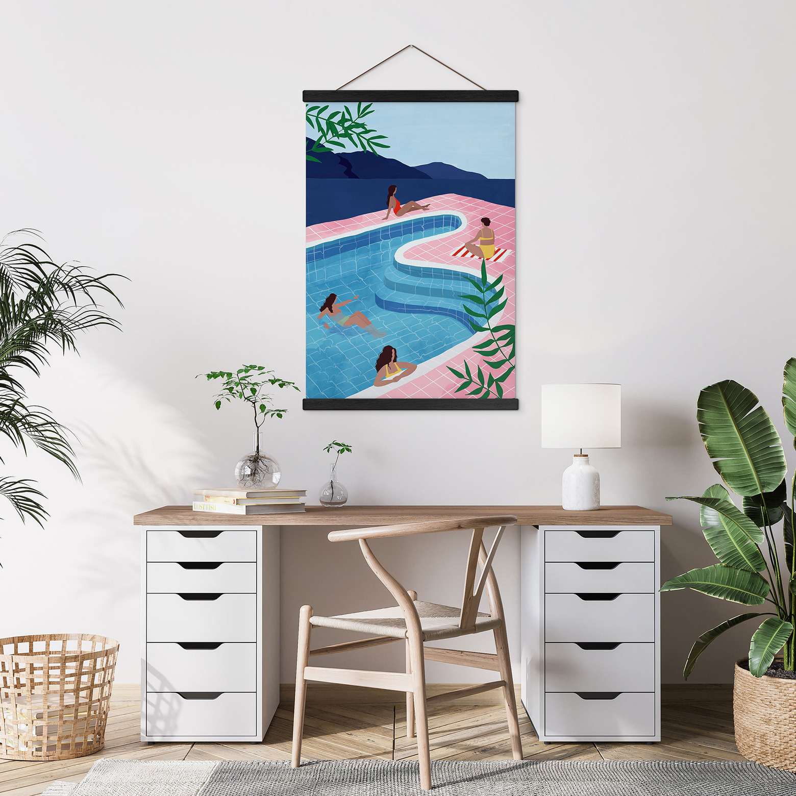 Textile poster Relaxing by the pool - Tomljanovic | wall-art.com