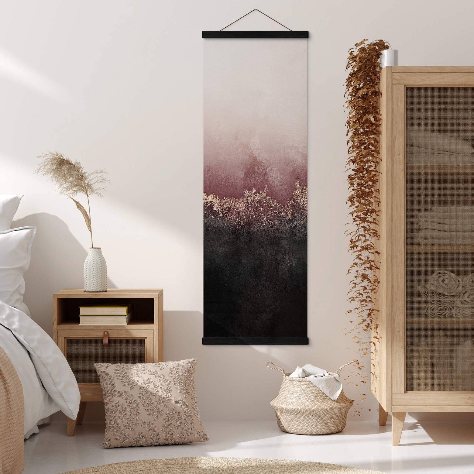 Stoffbild Fredriksson - Rosa Himmel - Panorama - 30x90 cm | wall-art.de