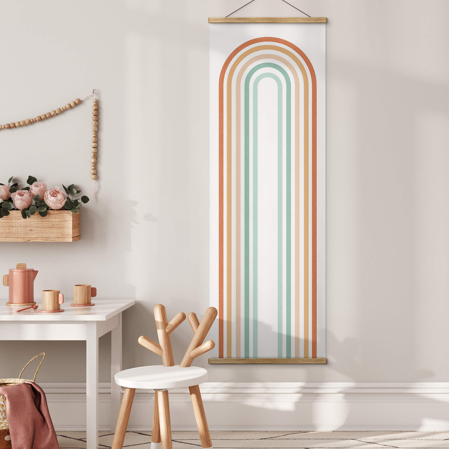 Affiche textile Boho Rainbow | wall-art.fr