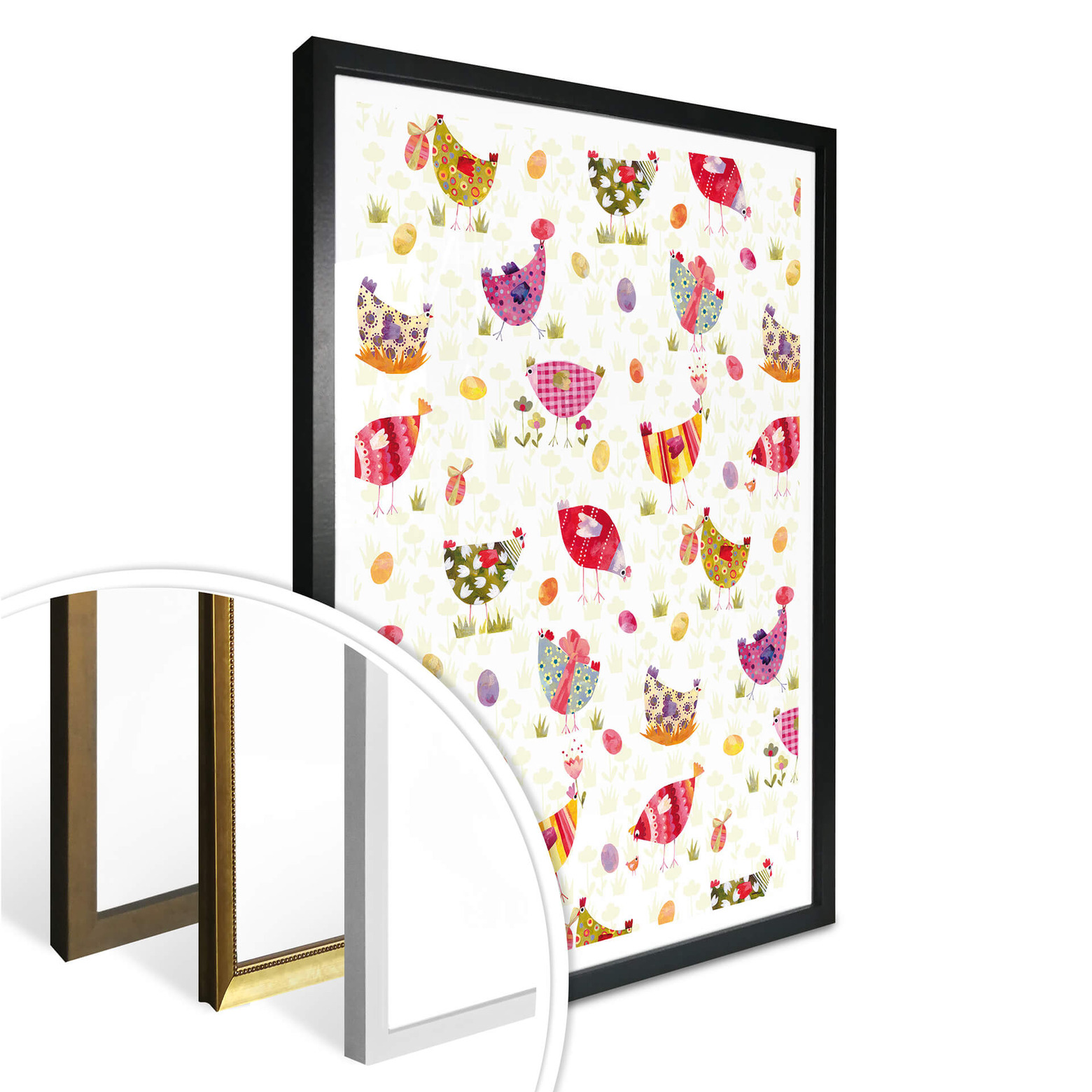 Poster Blanz - Bunte Hühner | wall-art.de