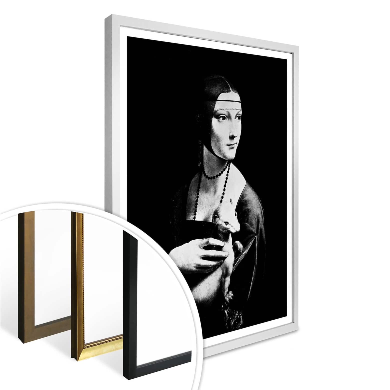 Poster Da Vinci - The lady with the ermine | wall-art.com