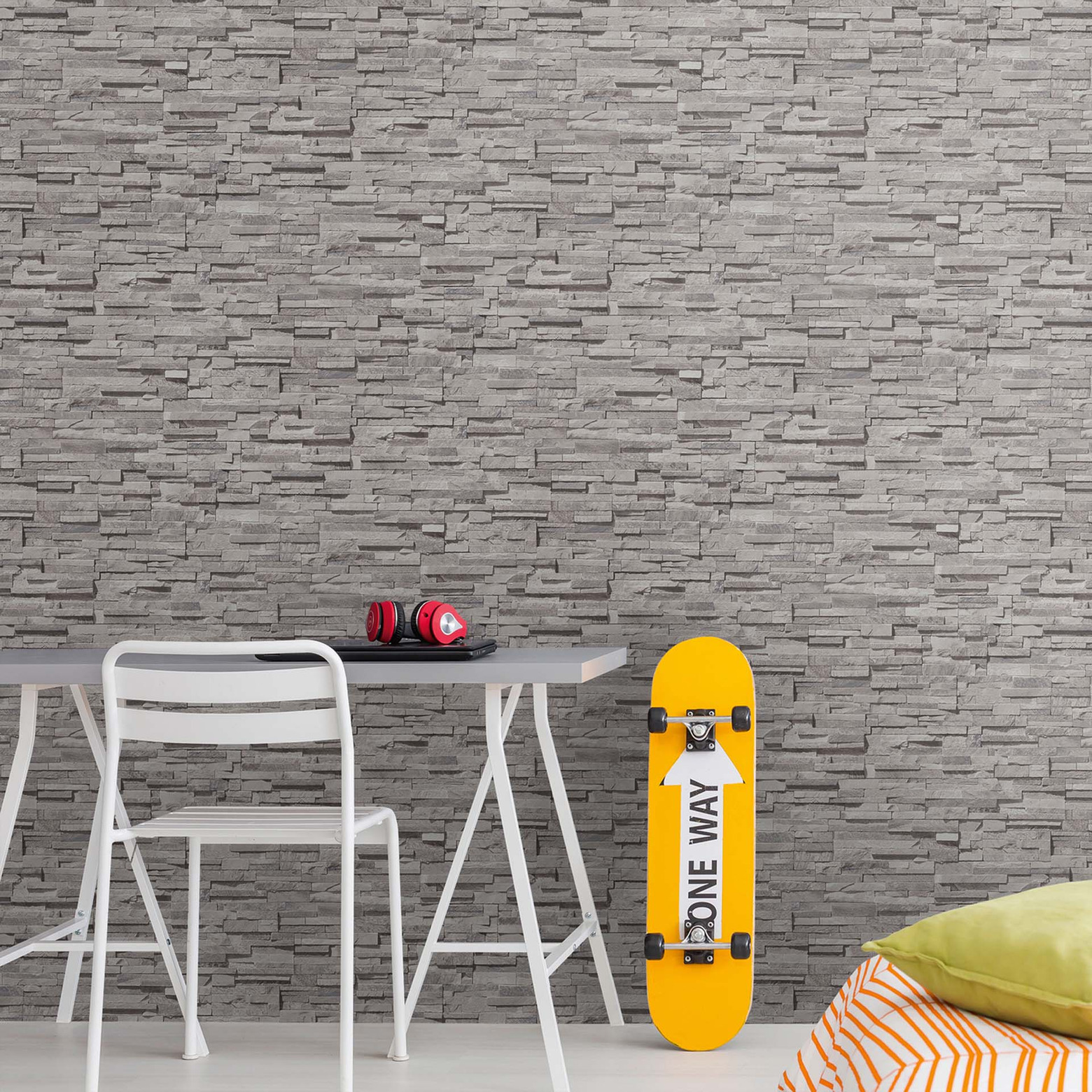 behang steen look grijs modern 3d vliesbehang - design steen behang ...