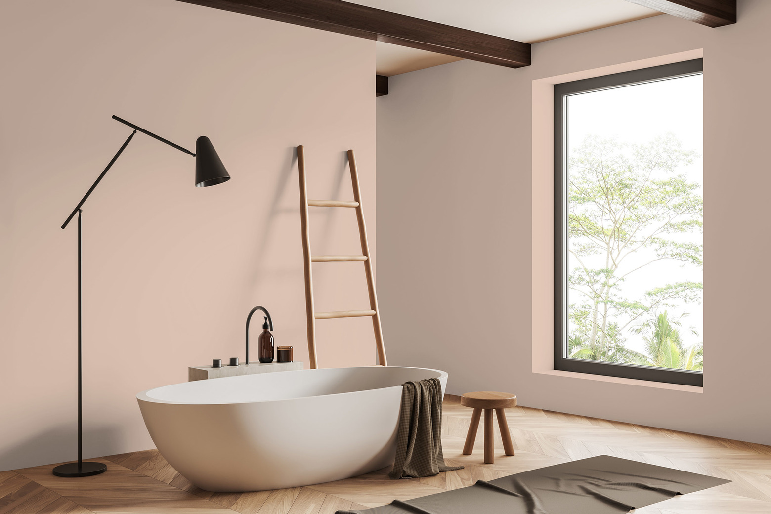 Premium muurverf beige - PURO c2017 gevarieerd rood | wall-art.nl