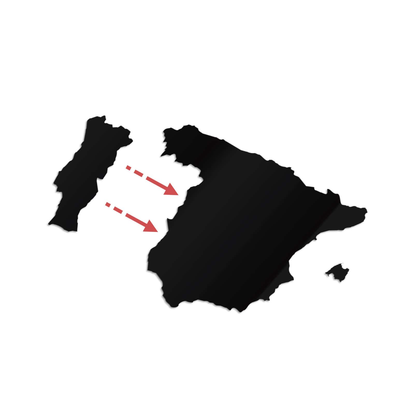 Wanddecoratie Kaart van Iberisch Schiereiland | wall-art.nl