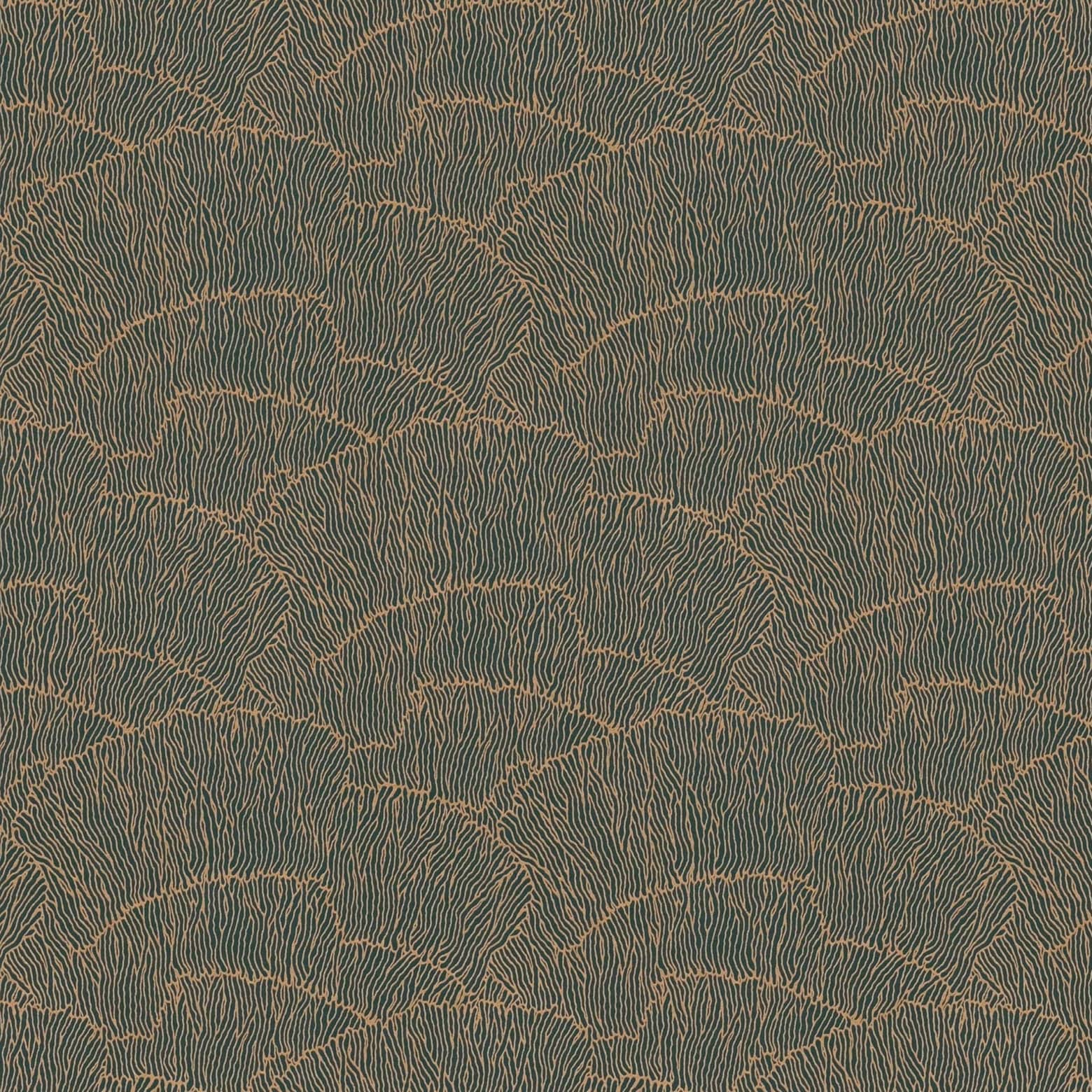 grafisk bølgemønster tapet guld grøn - tapet med metallic effekt | wall ...