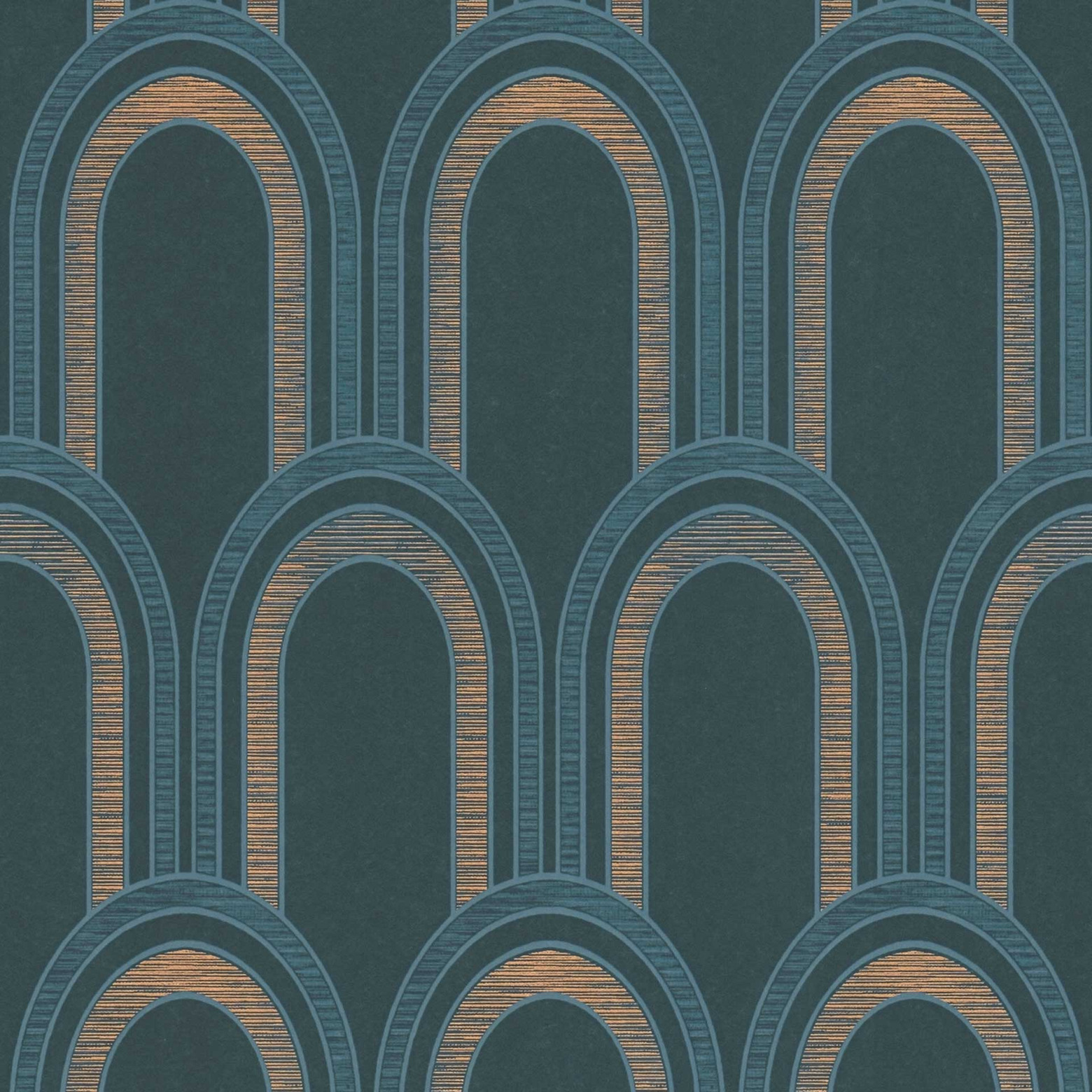 Carta da parati con archi in stile art deco verde blu - Carta da parati ...