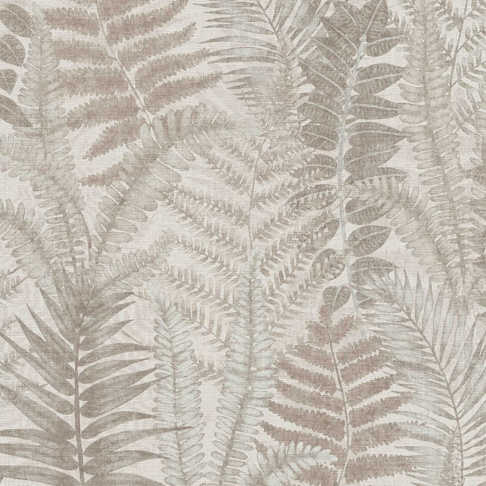 floral wallpaper with fern grey beige - pattern wallpaper with fern ...