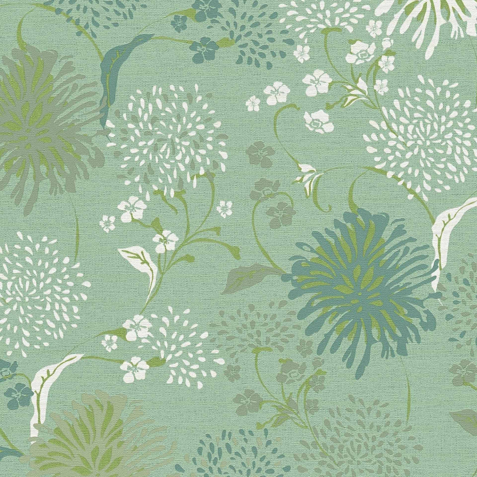 Vintage Tapete Floral Grun