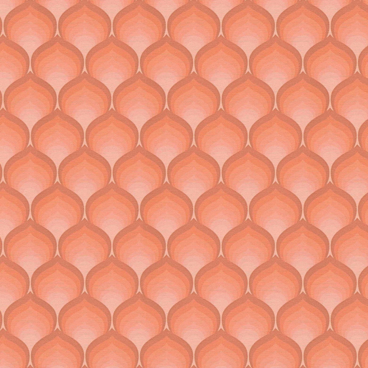 abstract vintage behang rood oranje - retro vliesbehang grafisch ...