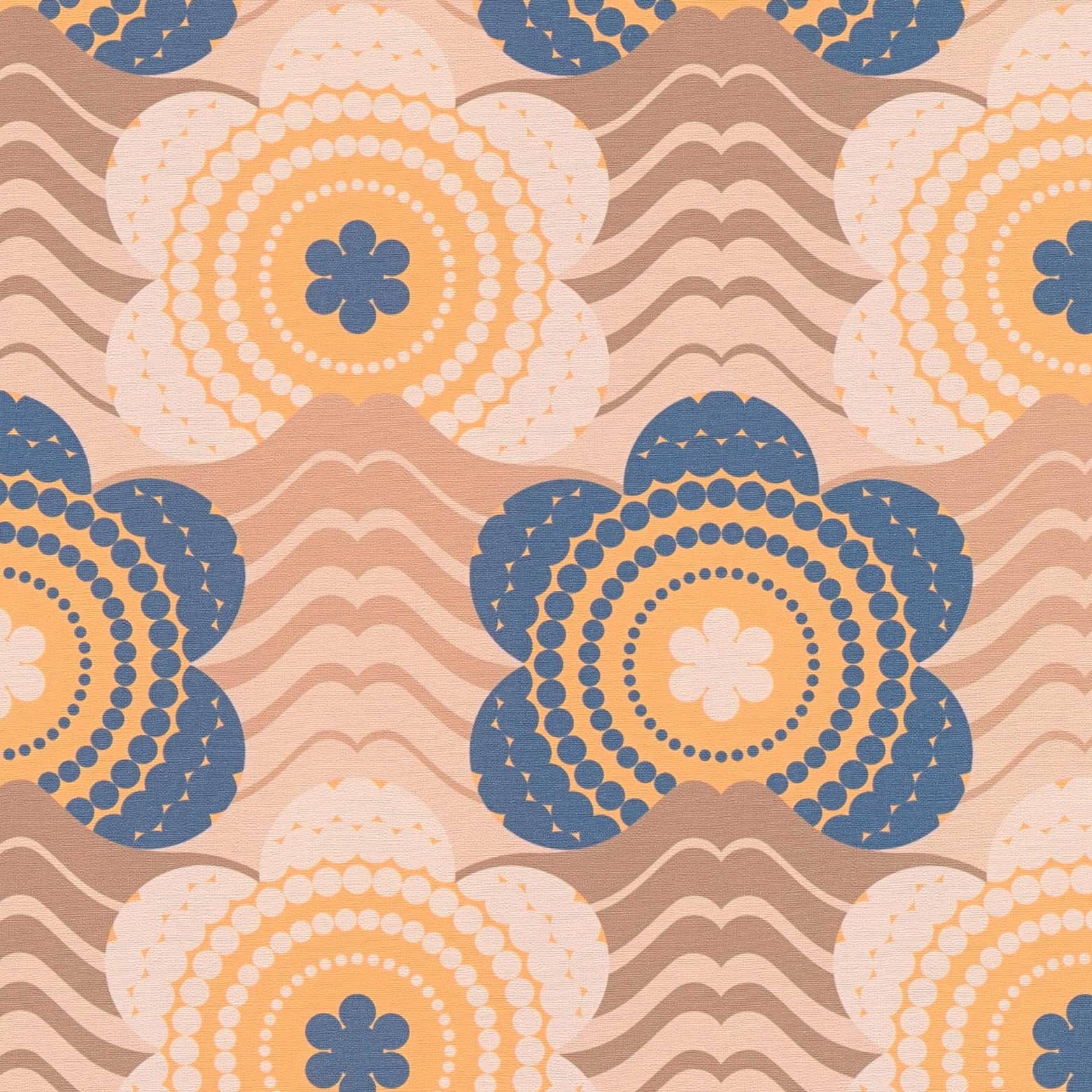 vintage blomstret tapet beige brun - retro blomstret tapet - vintage ...