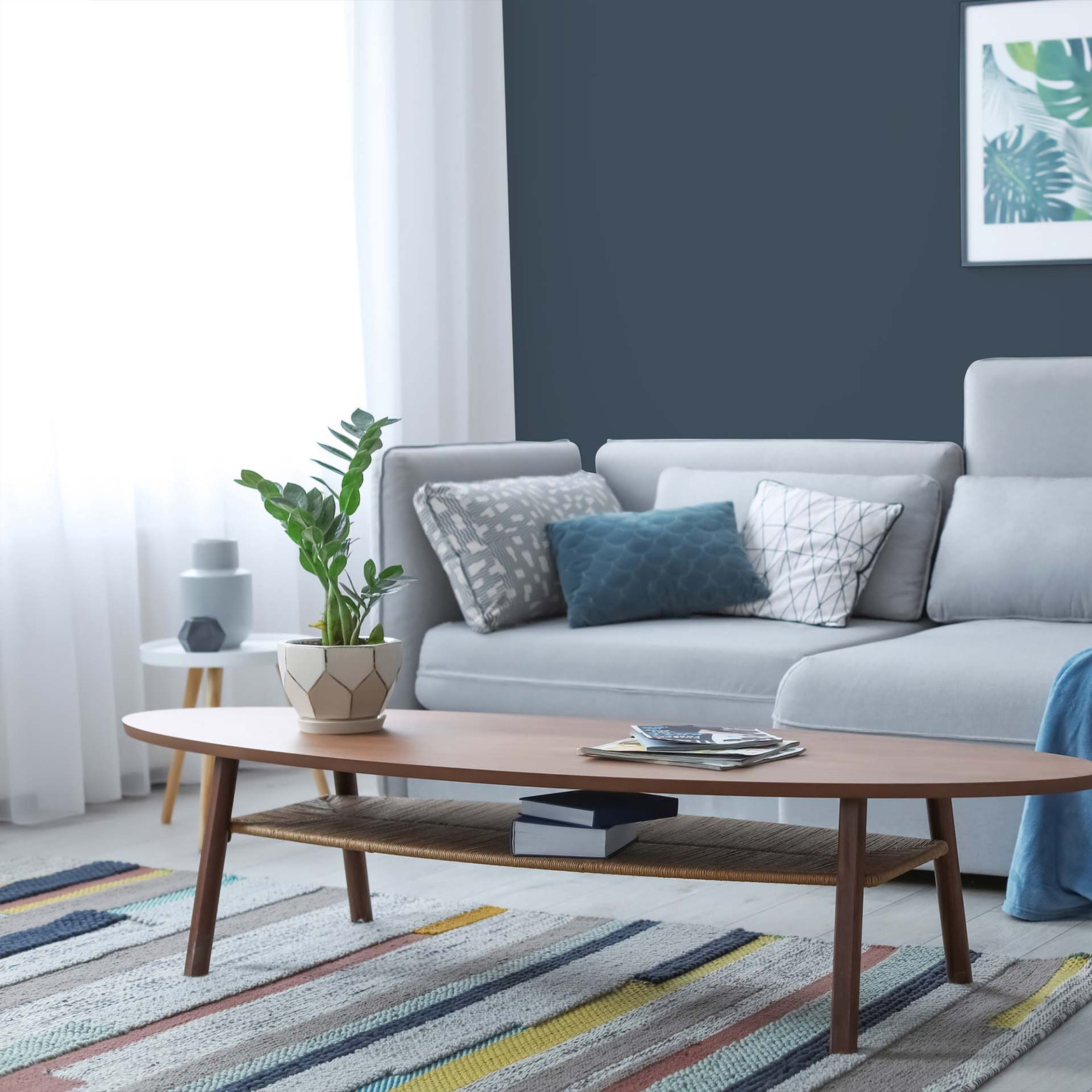 Muurverf blauw zijdemat - THE COLOR KITCHEN Blooming Blueberry | wall ...