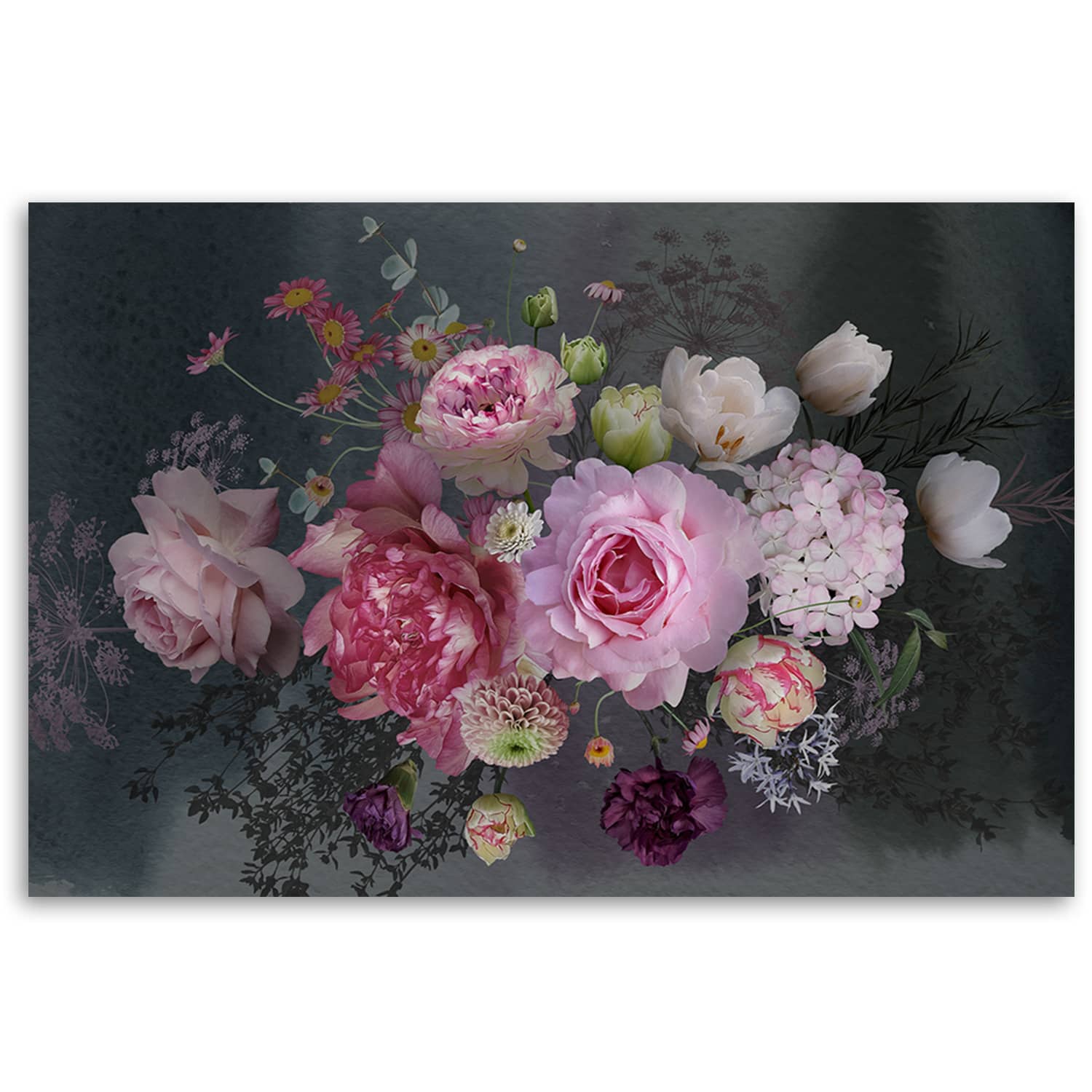 Tableau sur toile, Bouquet de fleurs vintage | wall-art.fr