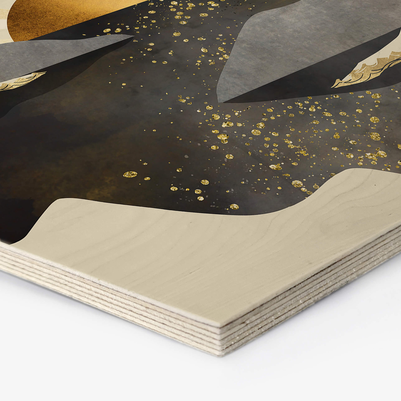 Hexagone - Bois SpaceFrog Designs - Aube dorée | wall-art.fr