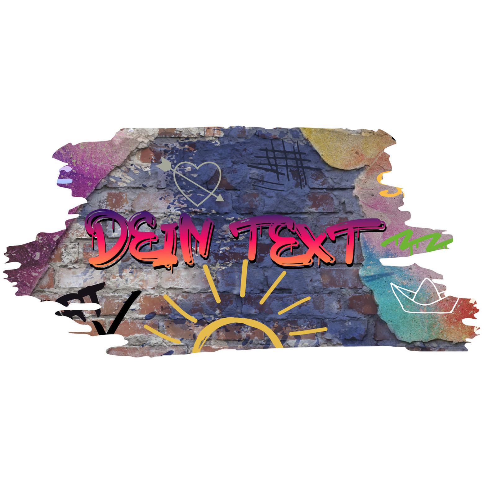 Personalisiertes Wandtattoo Graffiti mit Wunschtext - Street Art | wall ...