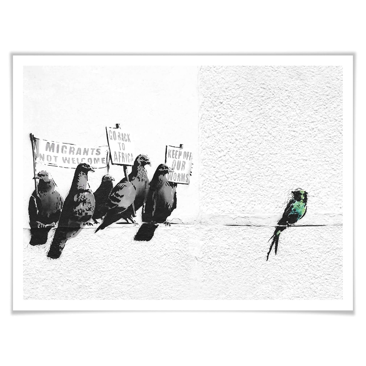 Poster Banksy - Protesting Birds | wall-art.de