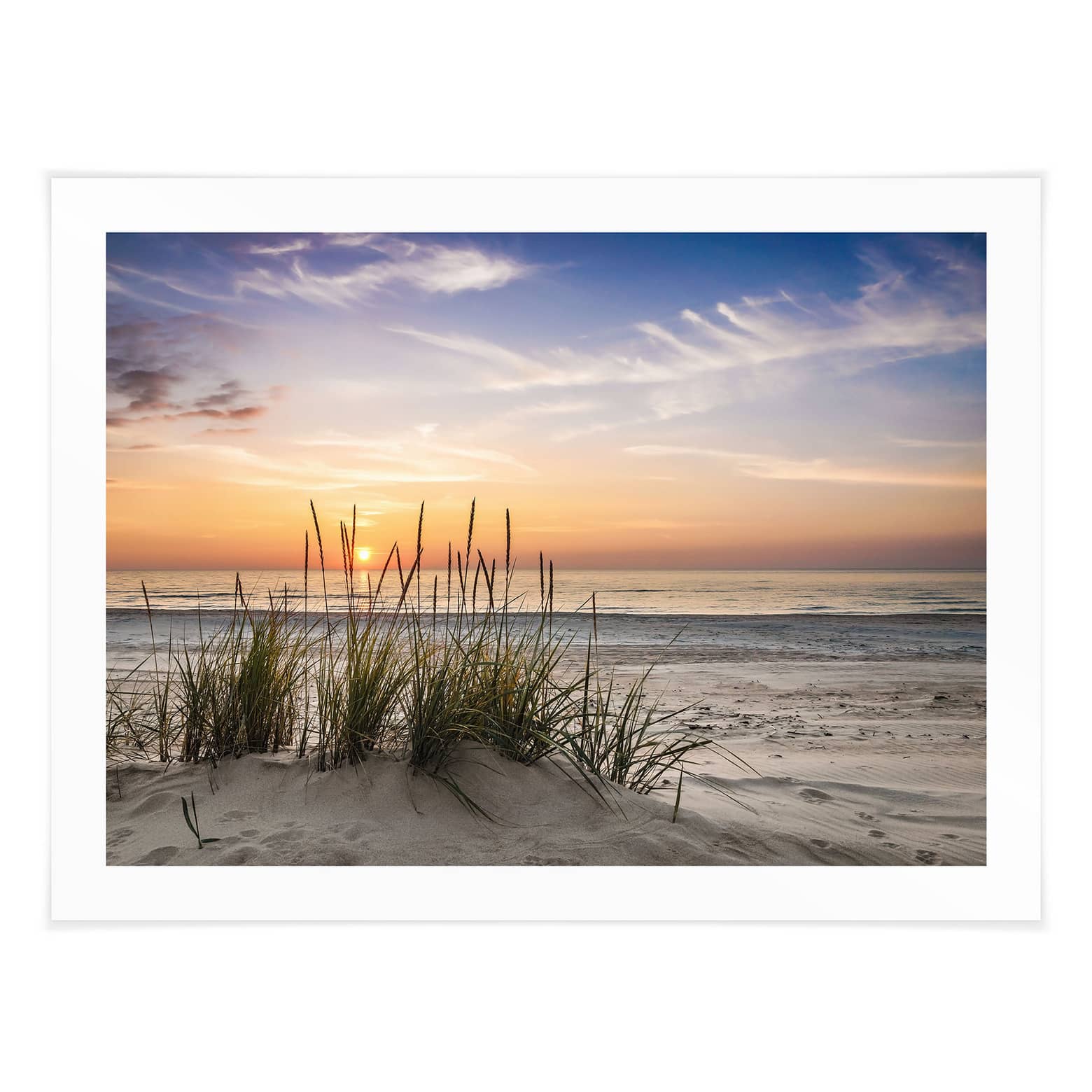 Plakat Klitter ved solnedgang | wall-art.dk