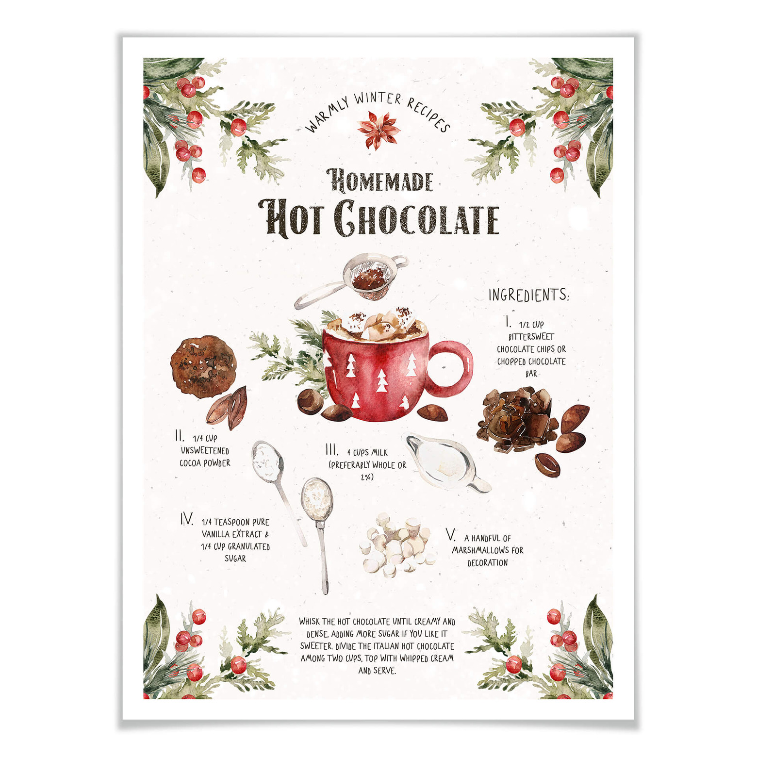 Poster Homemade Hot Chocolate Recipe | wall-art.de