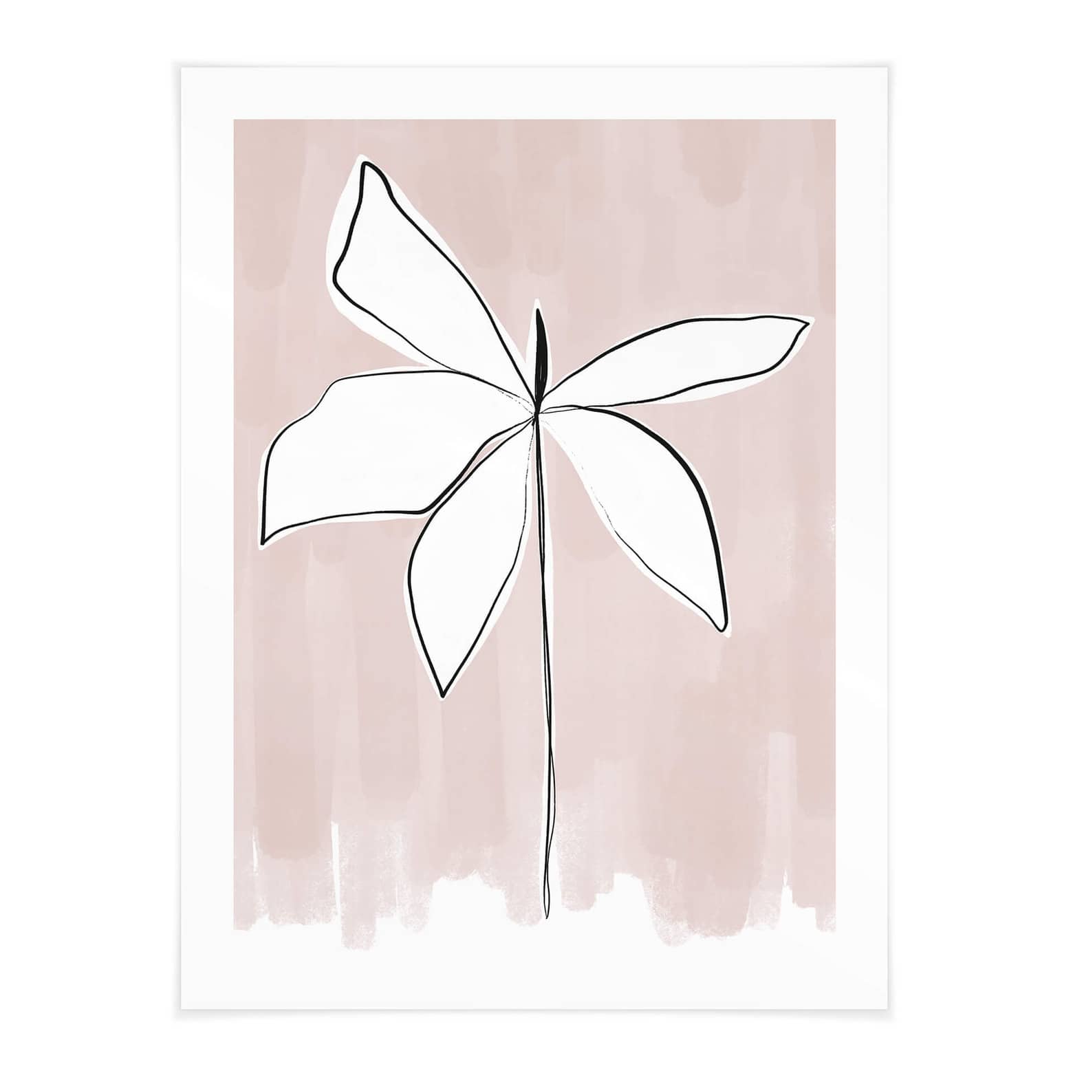 Poster uplusmestudio - Line Art - Das verlorene Blütenblatt | wall-art.de