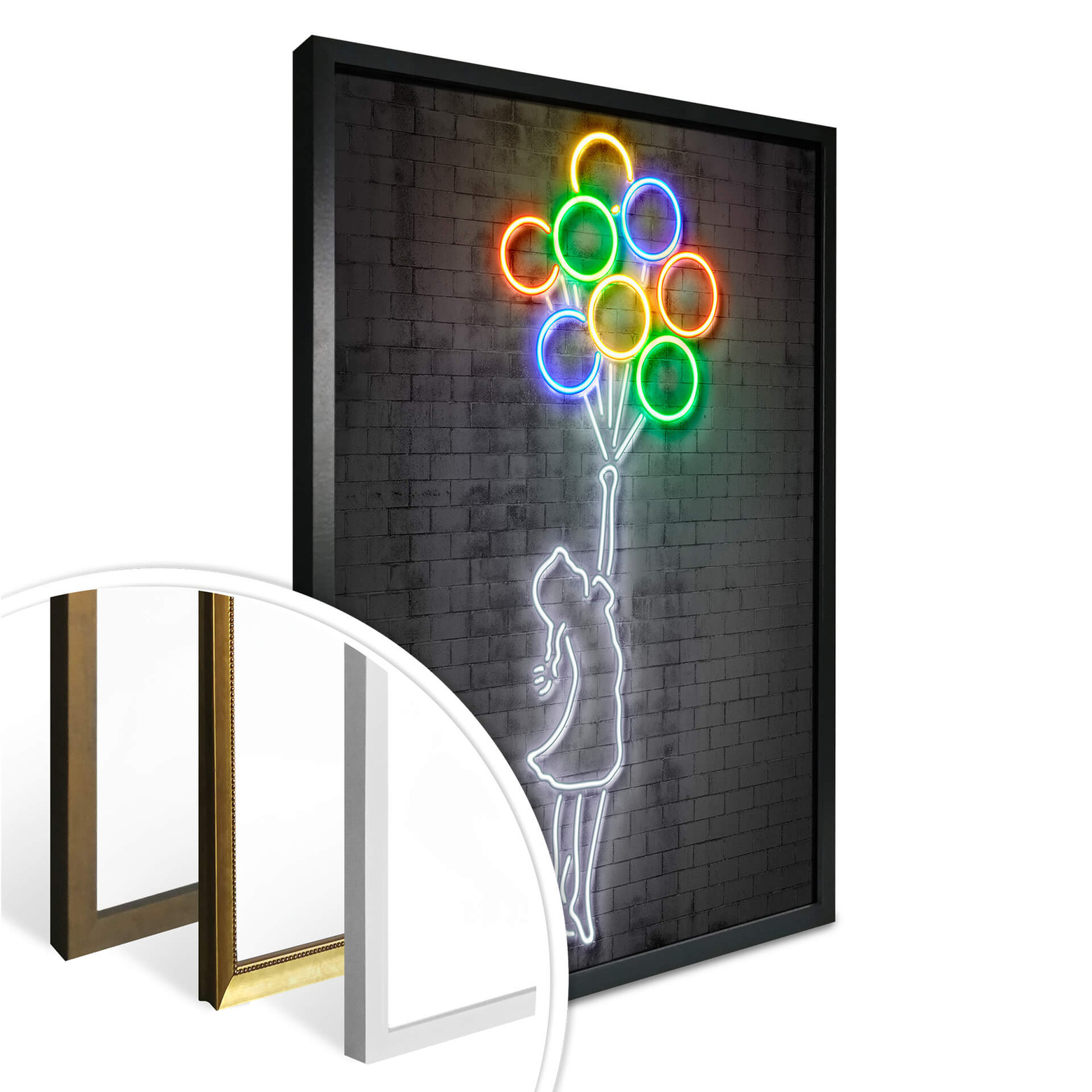 Poster Mielu - Flying Balloons | wall-art.de