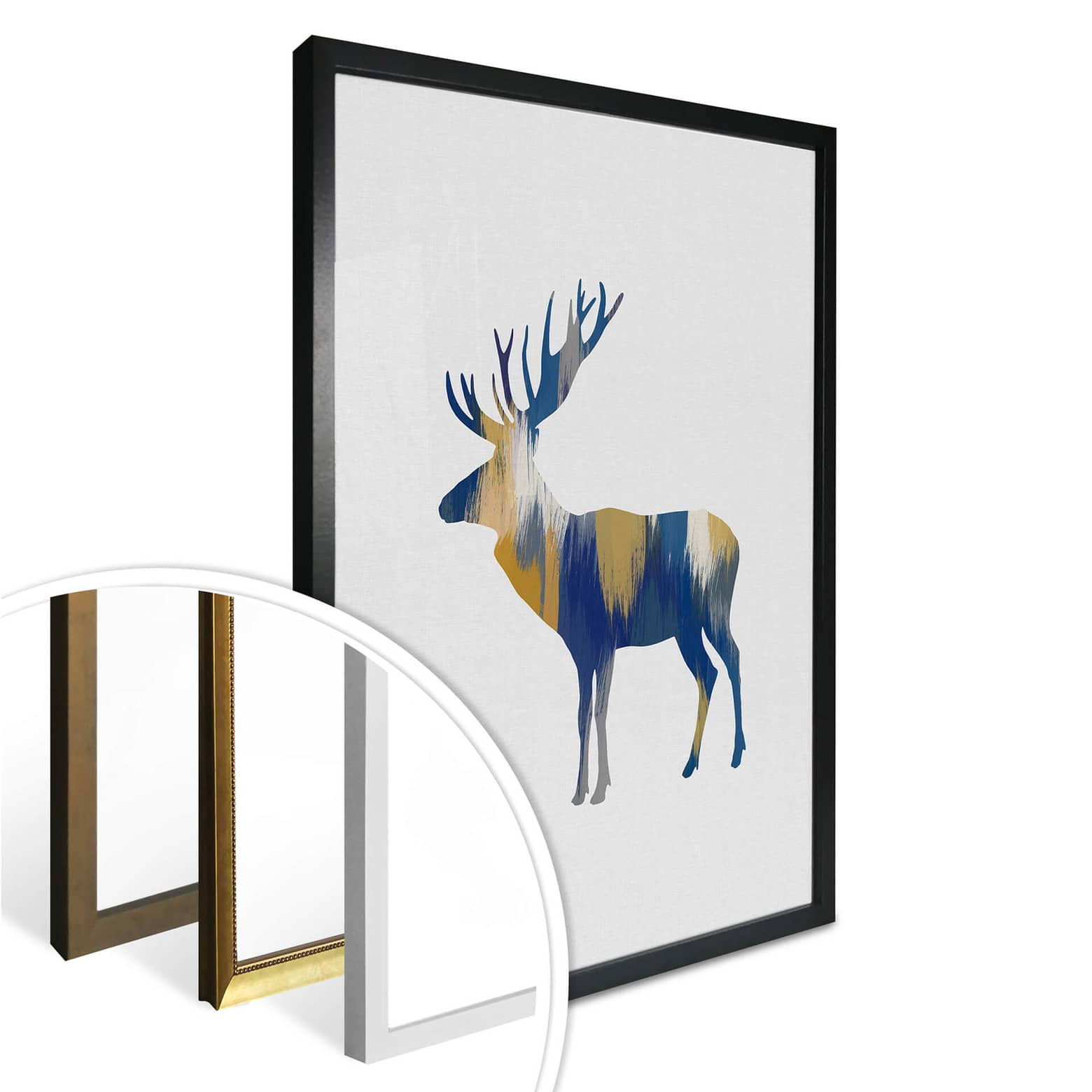 Poster Orara Studio - Moose Blue and Yellow | wall-art.de
