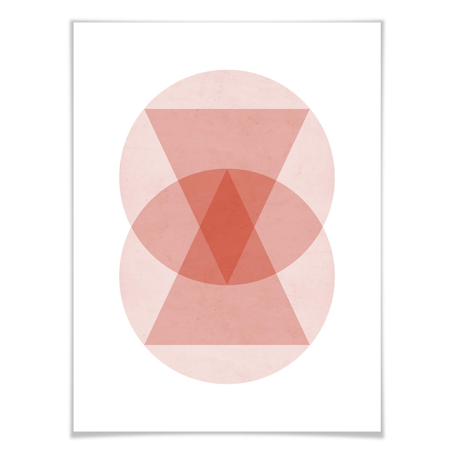 Poster Nouveauprints - Circles and triangles pink | wall-art.de