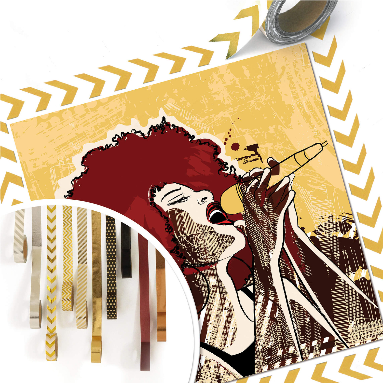 Poster Black Singer | wall-art.de