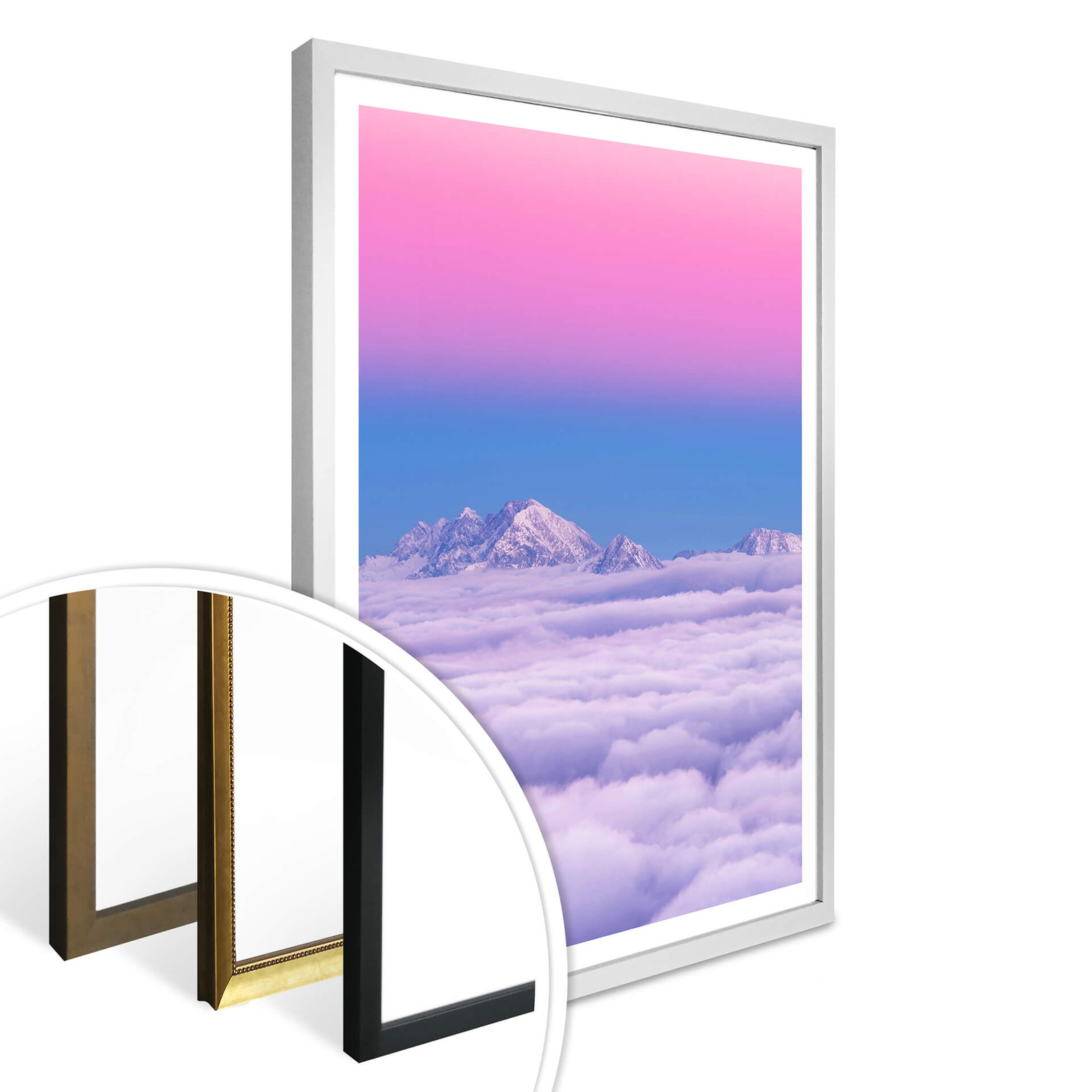 Poster Krivec - Ciel rose | wall-art.fr